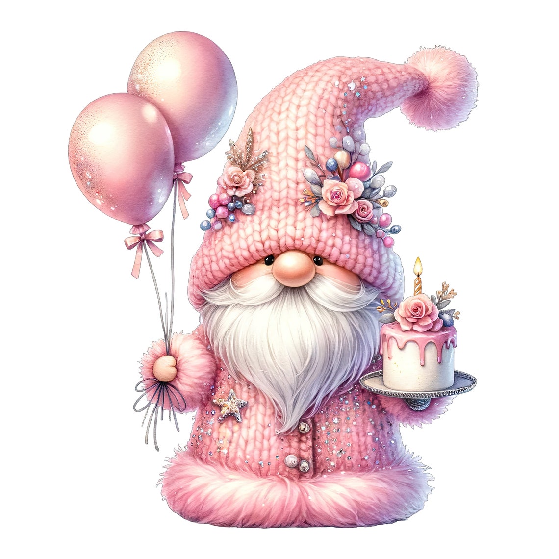 Happy Birthday Gnome Clipart, Birthday Gnome, Gnome Sublimation ...