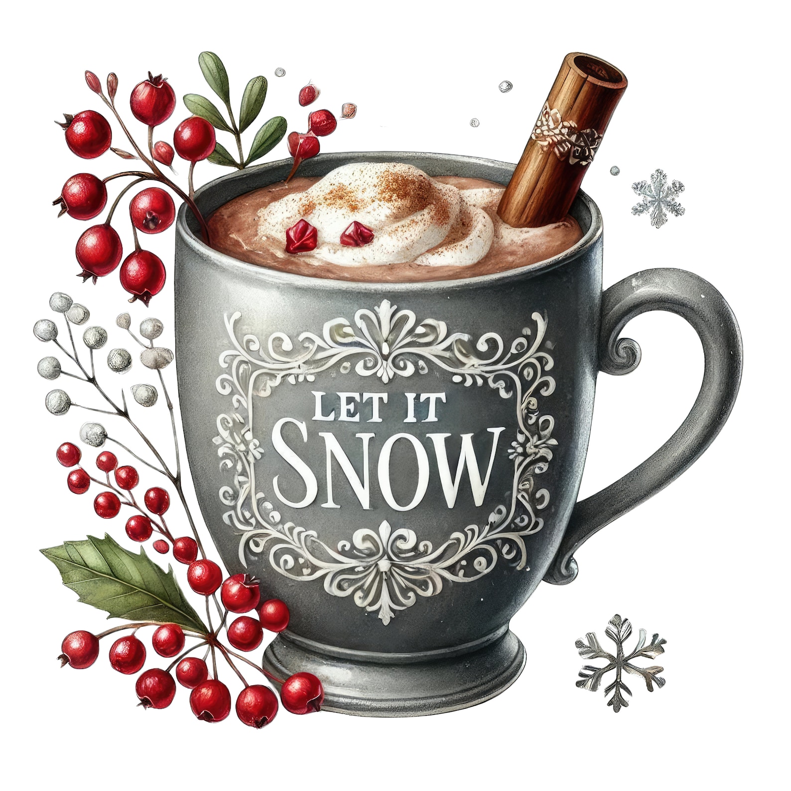 Christmas Hot Chocolate Clipart, Watercolor Hot Cocoa,hot Chocolate ...
