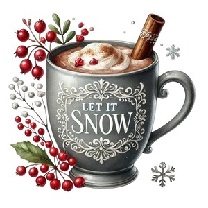 Christmas Hot Chocolate Clipart, Watercolor Hot Cocoa,hot Chocolate ...