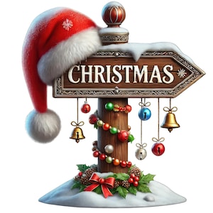 Christmas Signpost Clipart: Festive Holiday Signs (digital Download) - Etsy