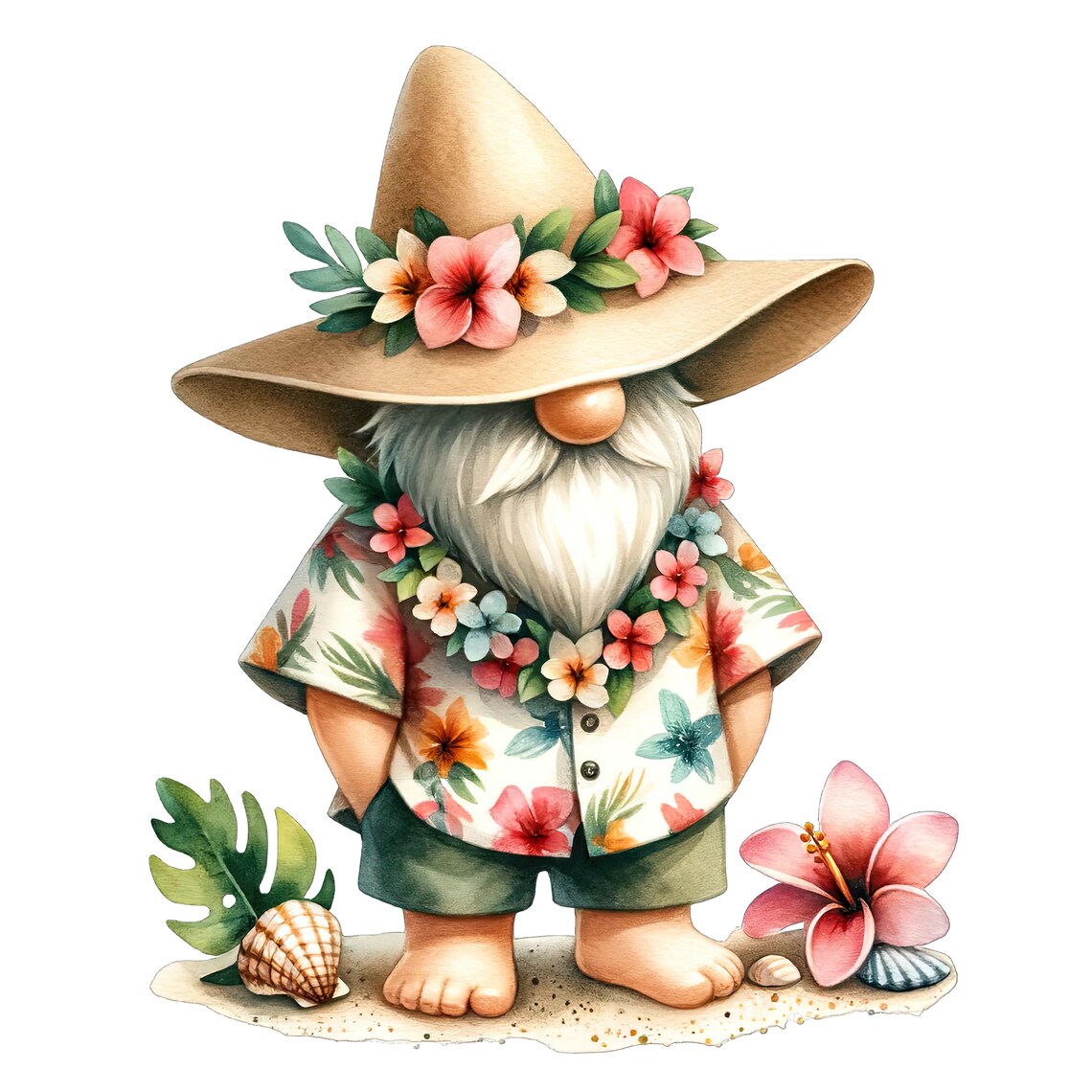 Summer Beach Gnome Clipart, Cute Gnomes Clipart, Beach Gnome Png ...