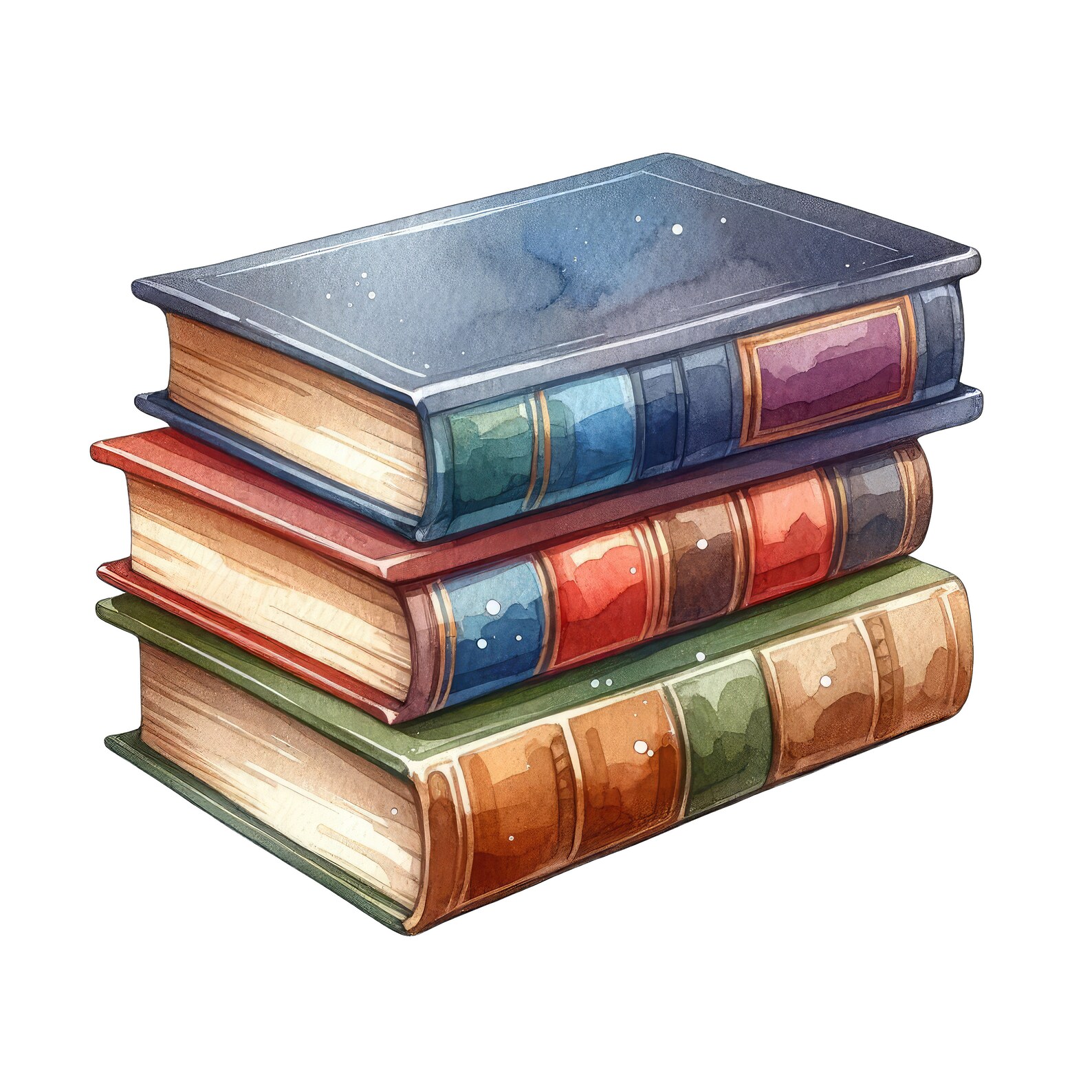 Watercolor Books Clipart , Books Clipart, Book Clipart, Stack of Books ...