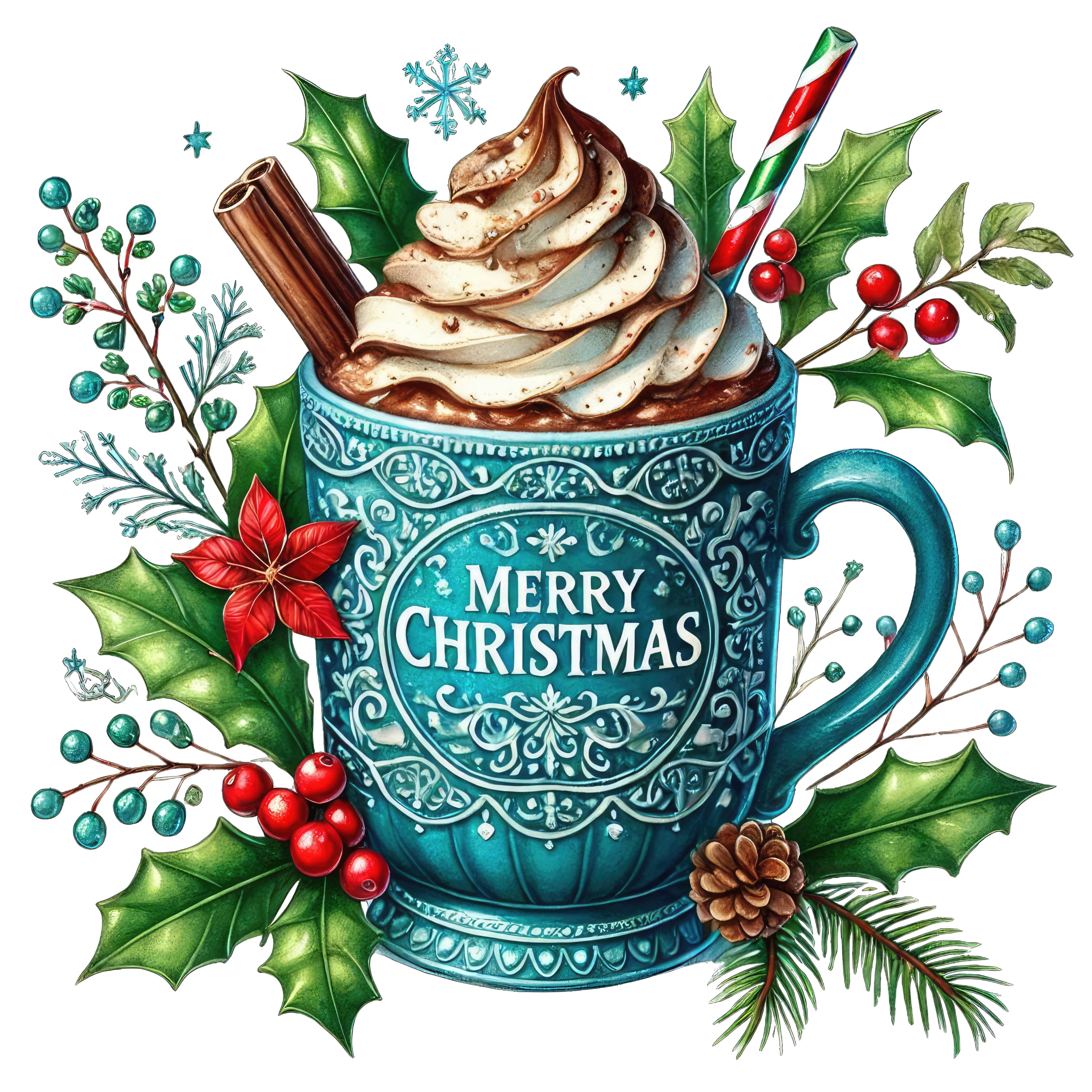 Christmas Hot Chocolate Clipart, Watercolor Hot Cocoa,hot Chocolate Sublimation,hot Cocoa Clip ...