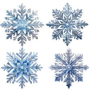 Watercolor Snowflake Clipart, Winter Clipart, Winter Snowflake Png ...