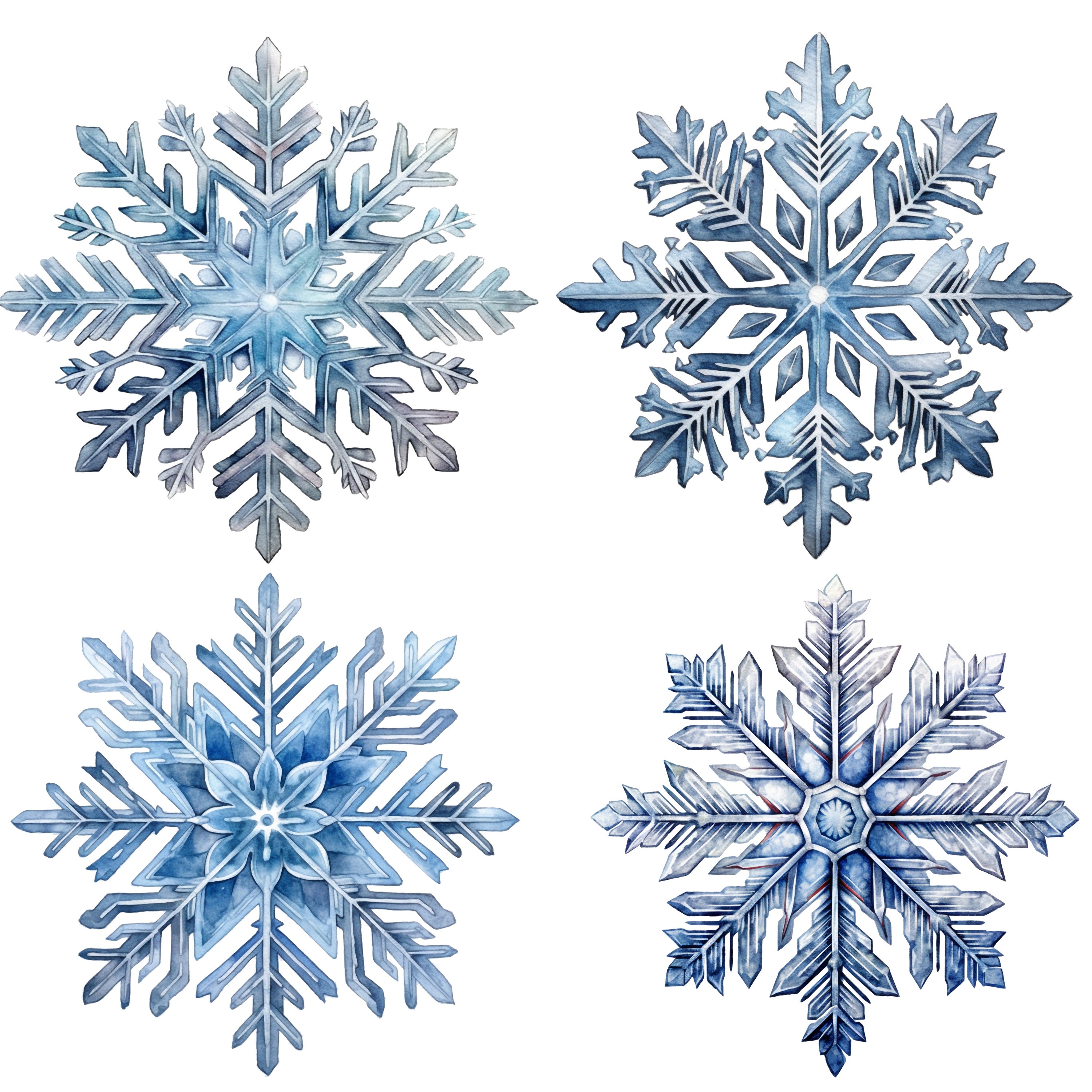 Watercolor Snowflake Clipart, Winter Clipart, Winter Snowflake Png ...