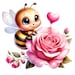 Watercolor Valentine Bee Clipart, Cute Bee Clipart, Baby Bee Png, Cute ...