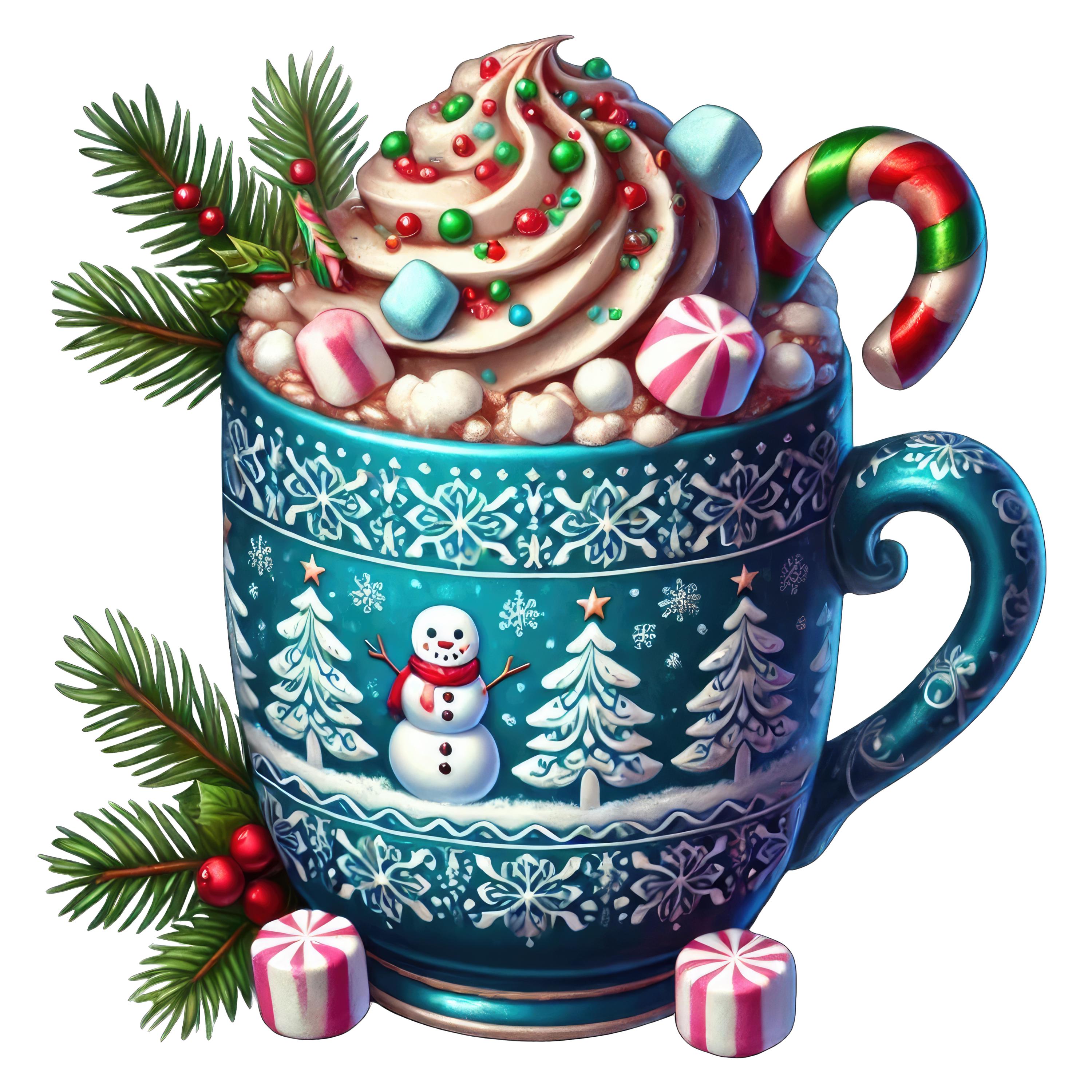 Christmas Hot Cocoa Clipart: Festive Holiday Mugs (digital Download) - Etsy