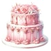 Luxury Pink Cakes Clipart, Pink Cake Clipart, Watercolor Luxury Pink ...