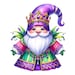 Watercolor Mardi Gras Gnome Clipart, Carnival PNG, Festive Gnomes ...