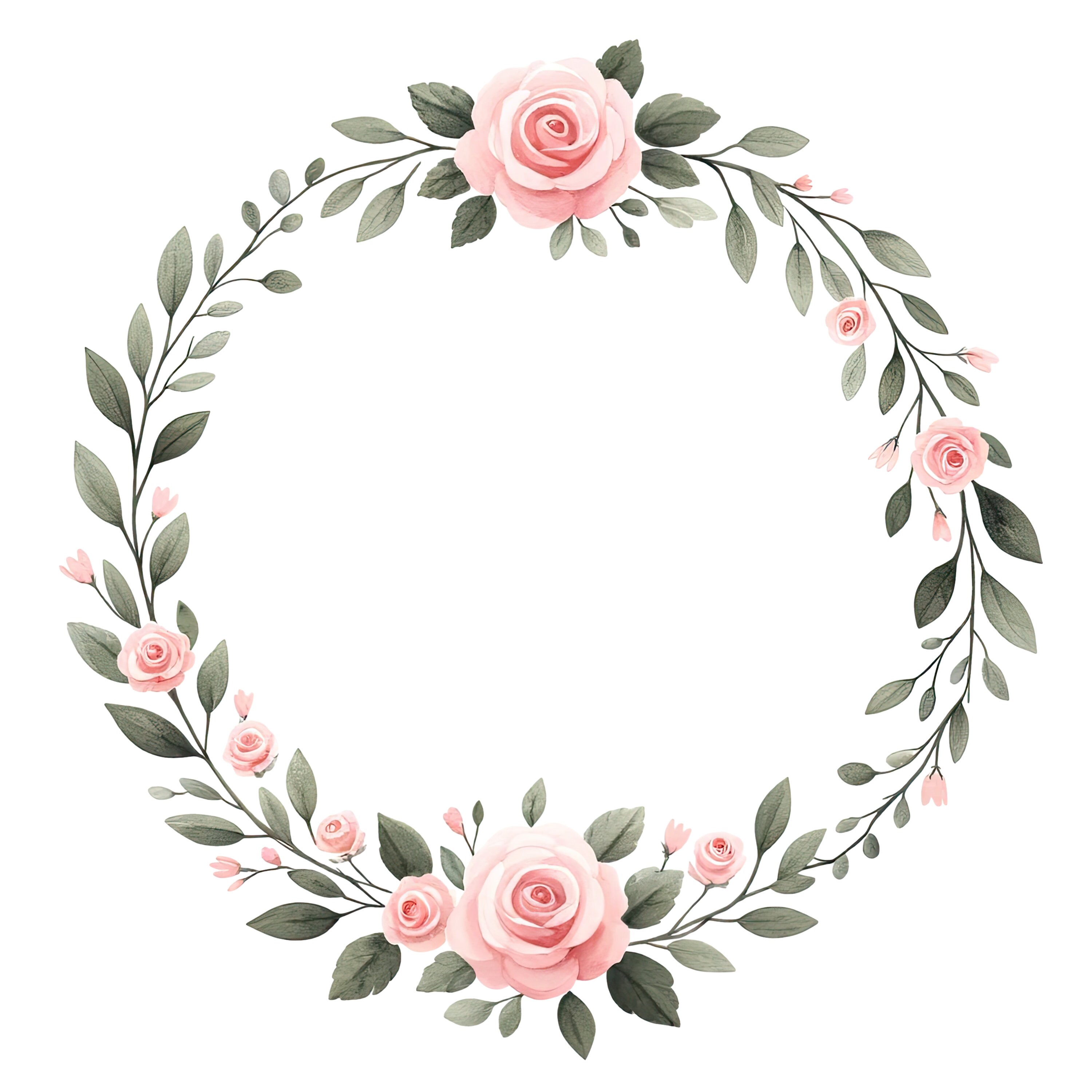 Pink Roses Frame Clipart, Pink Roses Png, Floral Frame Clipart ...