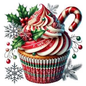 Christmas Cupcake Clipart Bundle: Holiday Treat Designs (digital ...