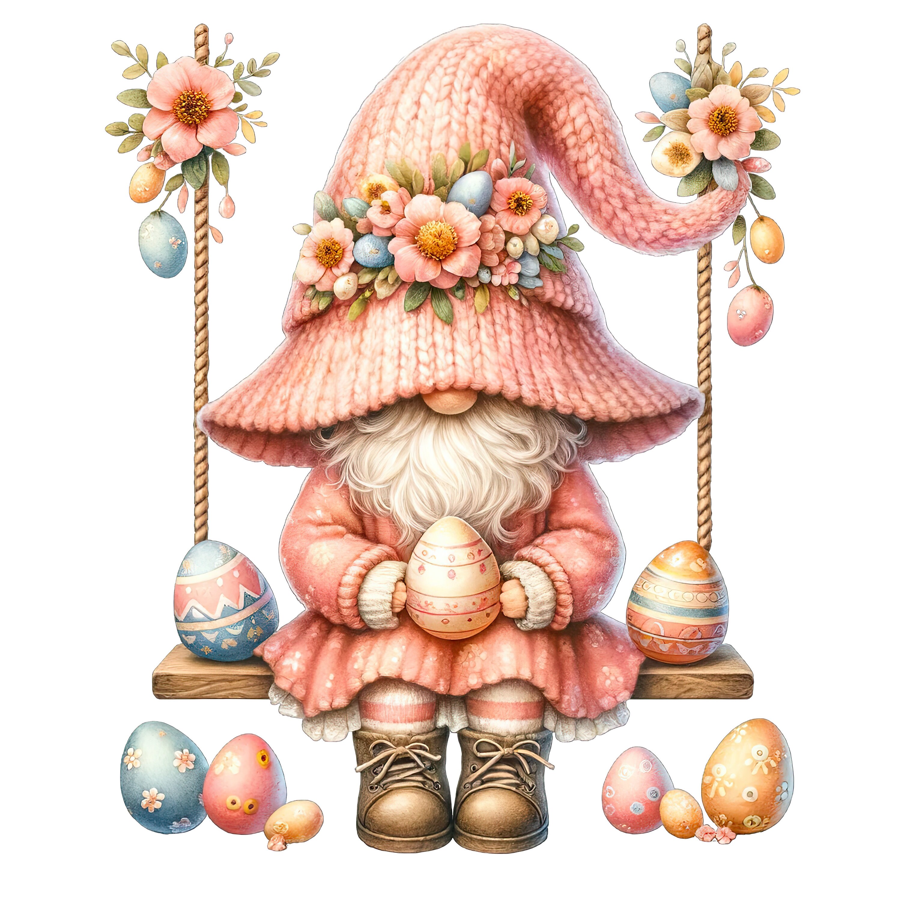 Watercolor Easter Gnome Clipart, Easter Png, Happy Easter, Easter Gnome ...