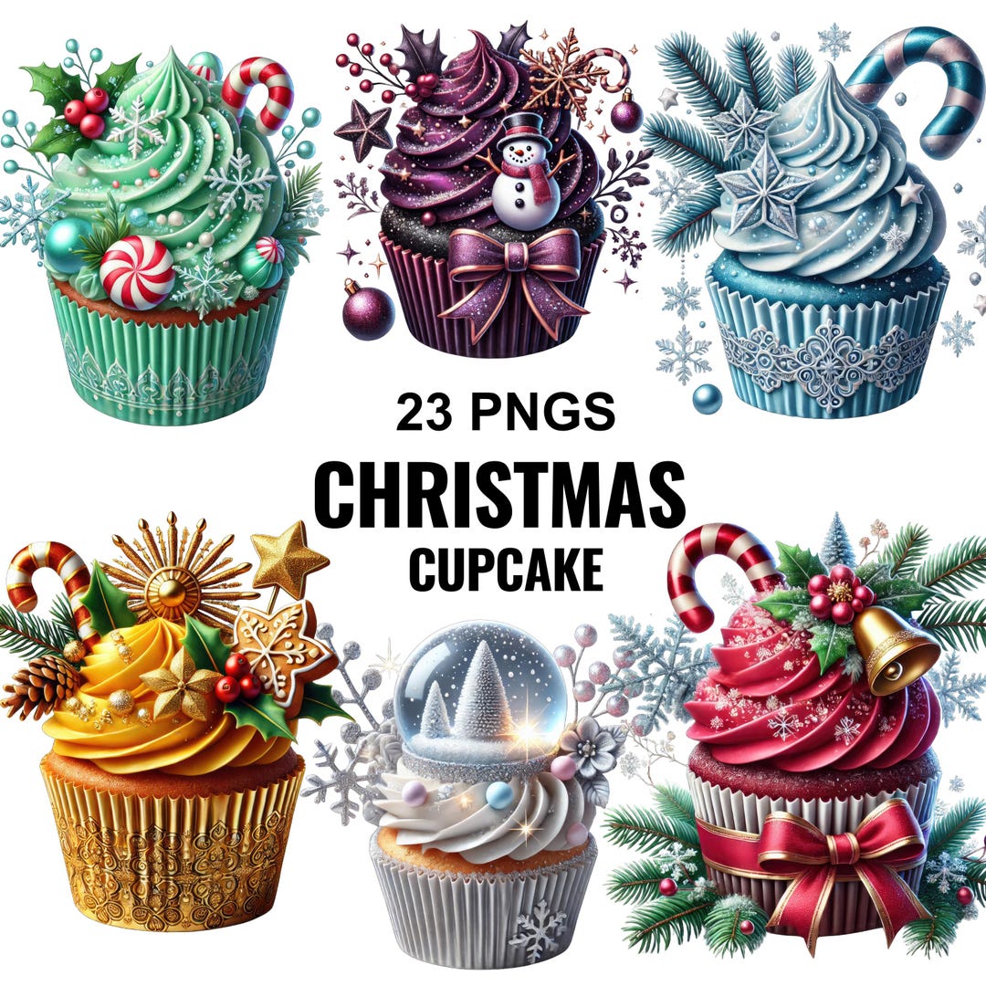 Christmas Cupcake Clipart, Christmas Desserts Png, Christmas Treats ...