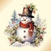 Watercolor Snowman Clipart, Christmas Snowman Clipart, Winter Holidays ...