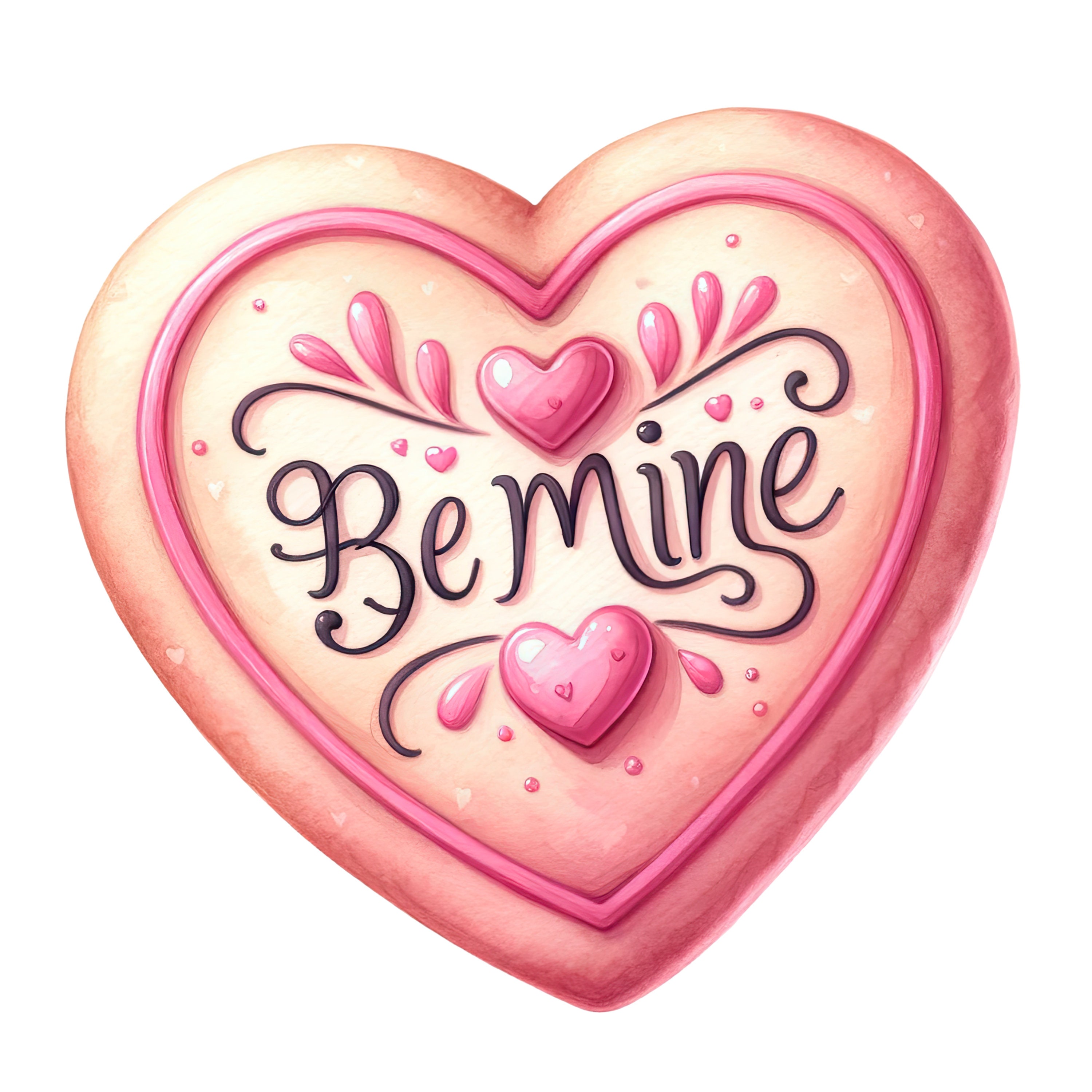 Watercolor Pink Valentines Clipart, Valentines Day Clipart, Valentines ...