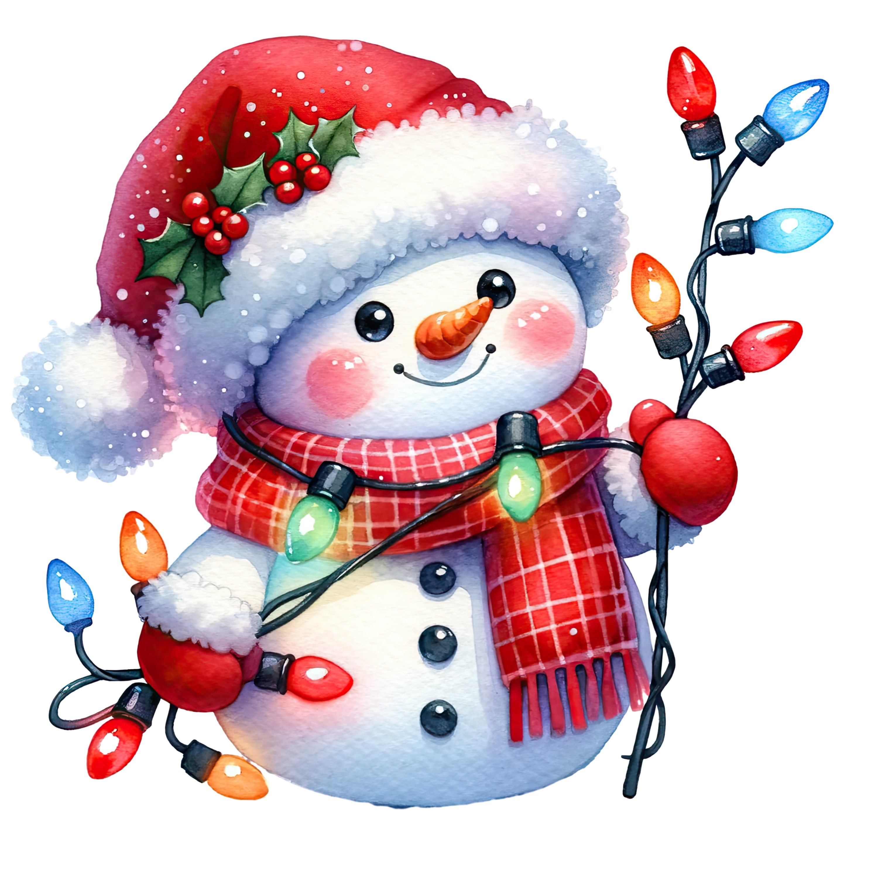 Watercolor Cute Snowman Clipart, 18 High Quality PNG Files, Cute ...
