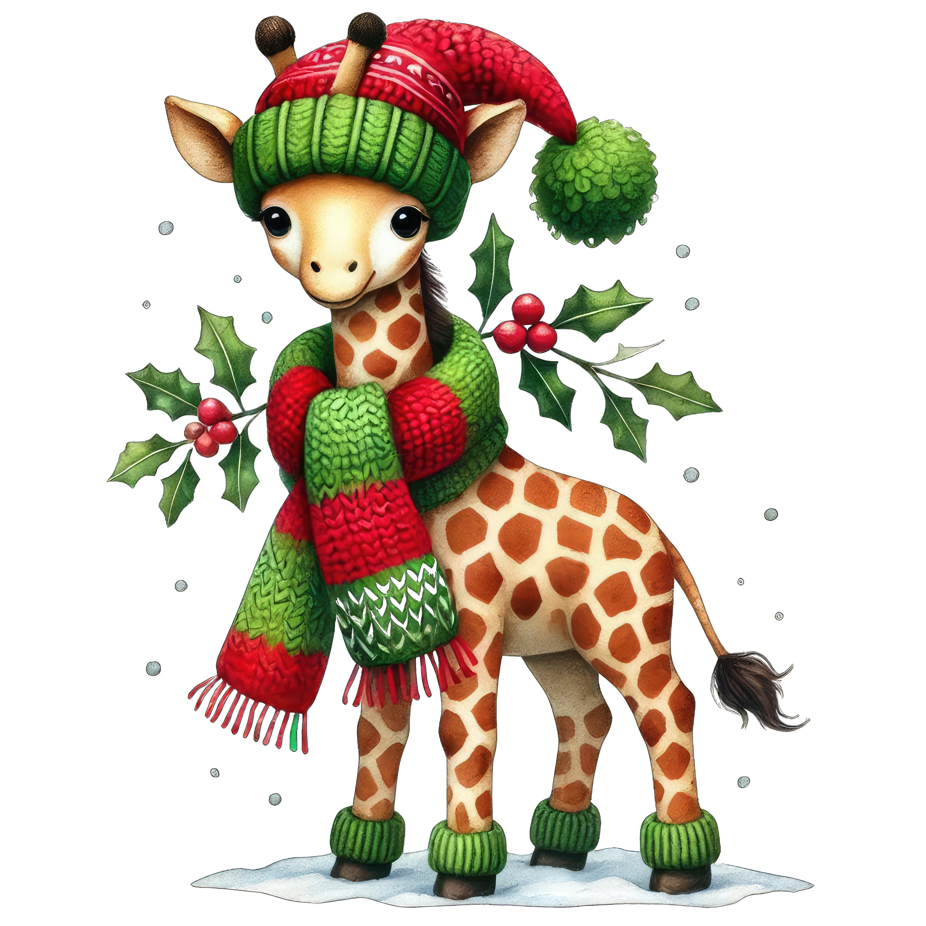 Christmas Animals Clipart, Winter Animal Clip Art, Christmas Watercolor ...