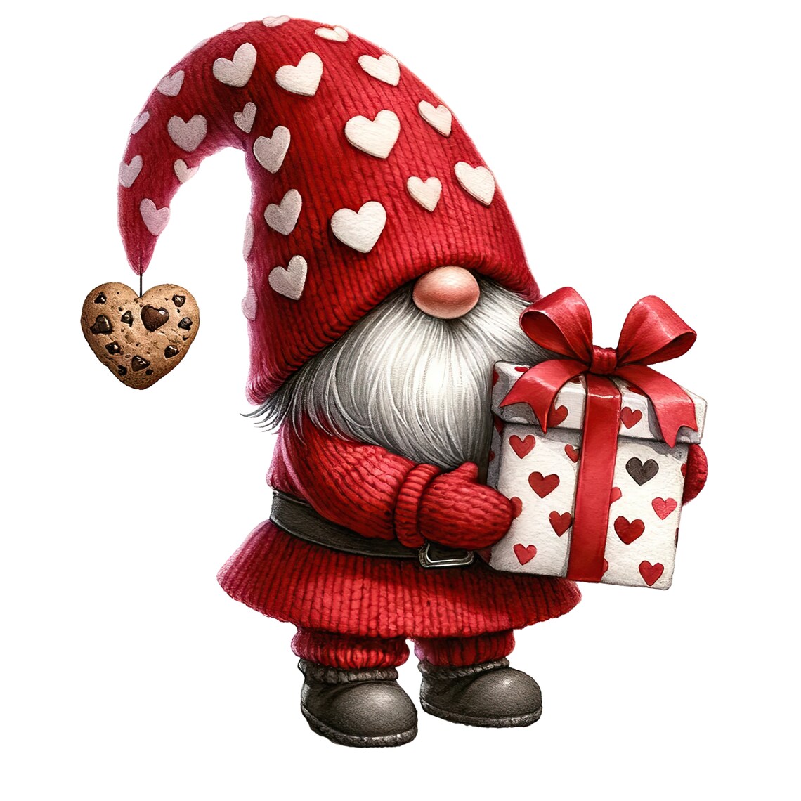 Watercolor Valentines Gnomes Clipart, Valentine Gnome Clipart, Gnome ...
