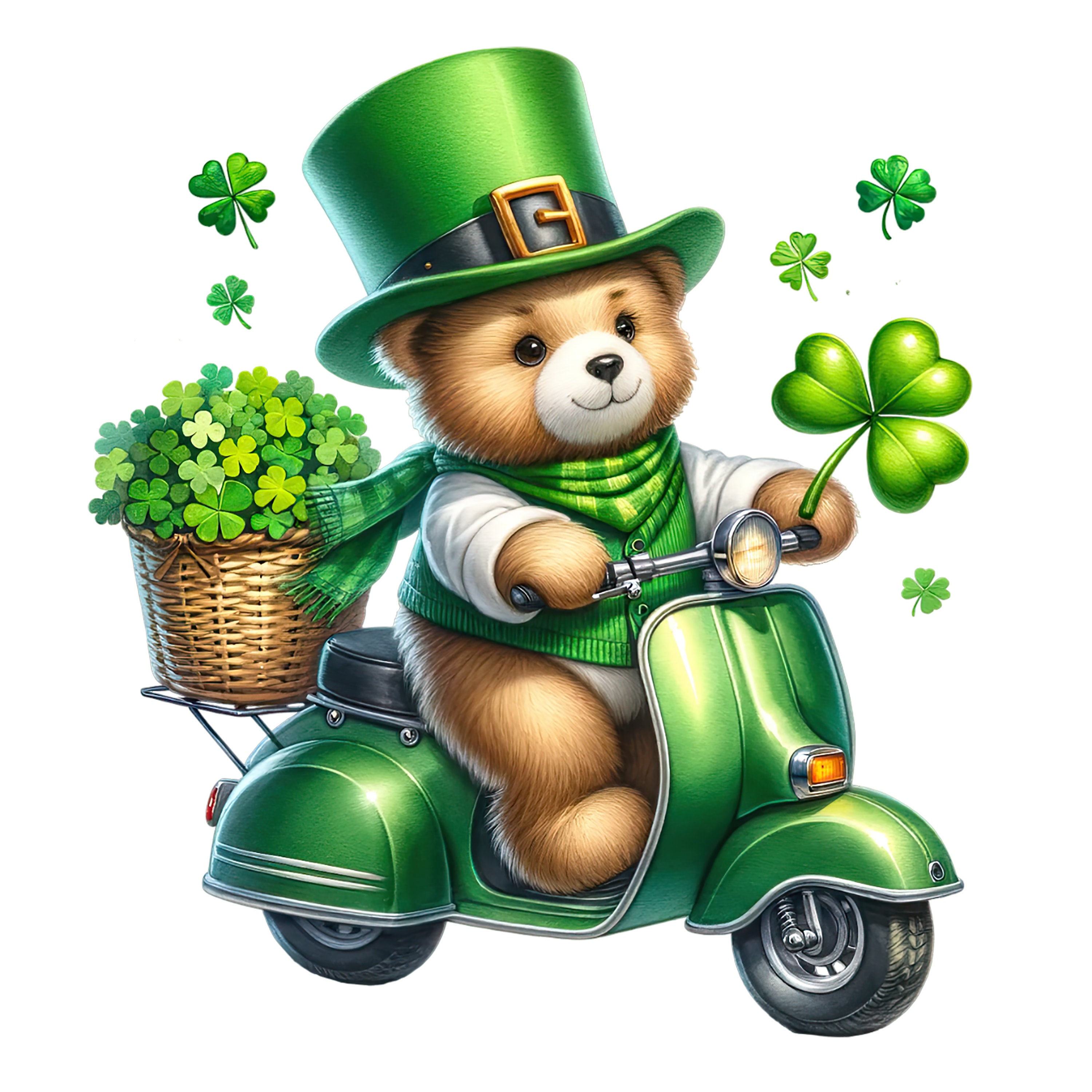St Patrick's Day Teddy Bear Clipart: 23 PNG Graphics (digital Download ...