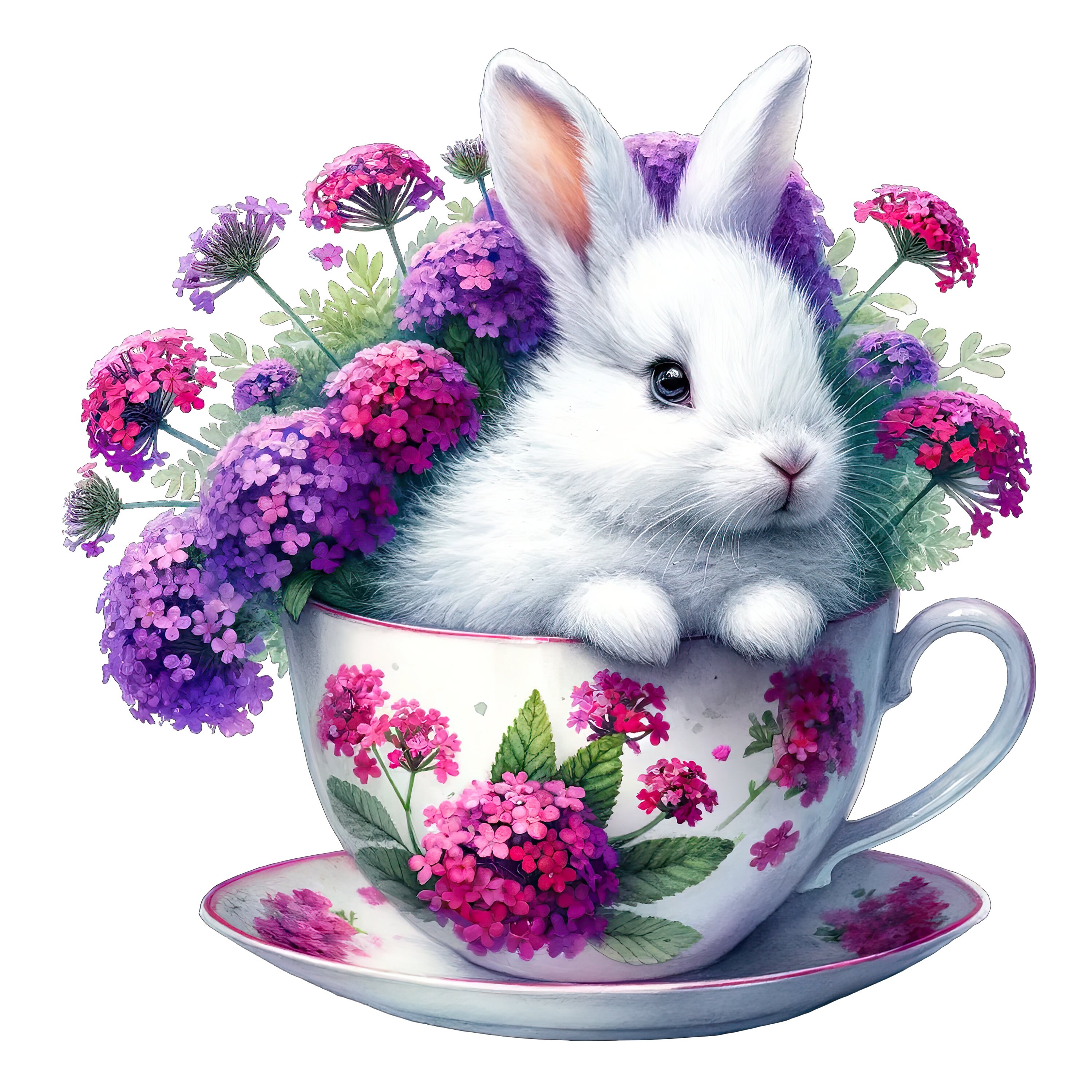 Bunny in a Teacup Clipart, Cute Bunny Clipart, Teacup Clipart, Rabbit ...