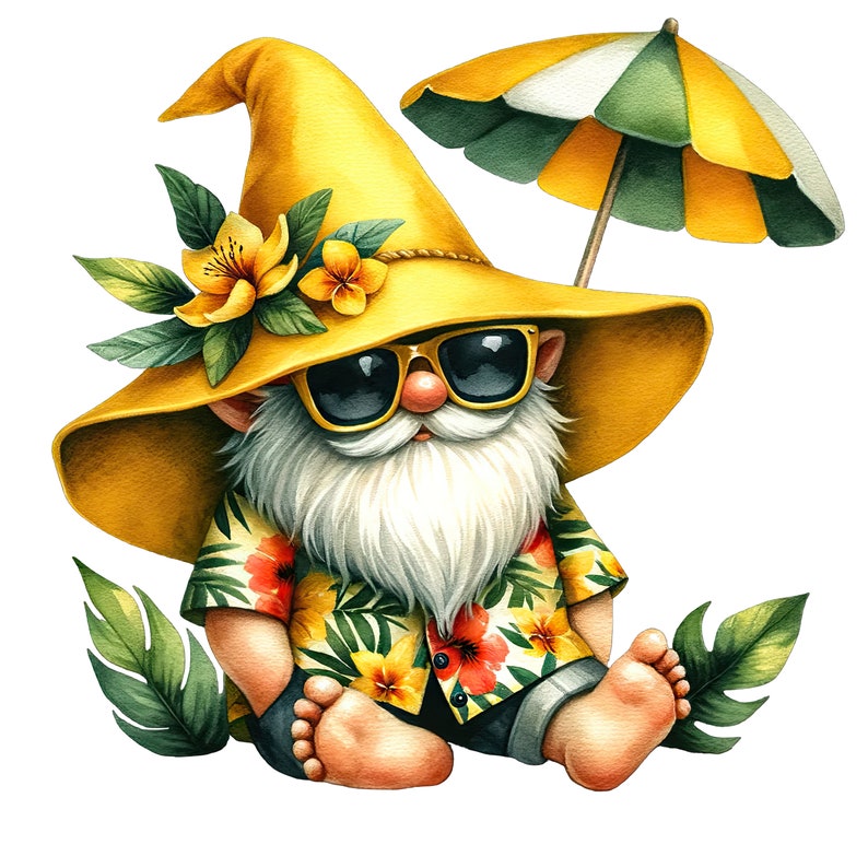 Summer Beach Gnome Clipart, Cute Gnomes Clipart, Beach Gnome Png ...