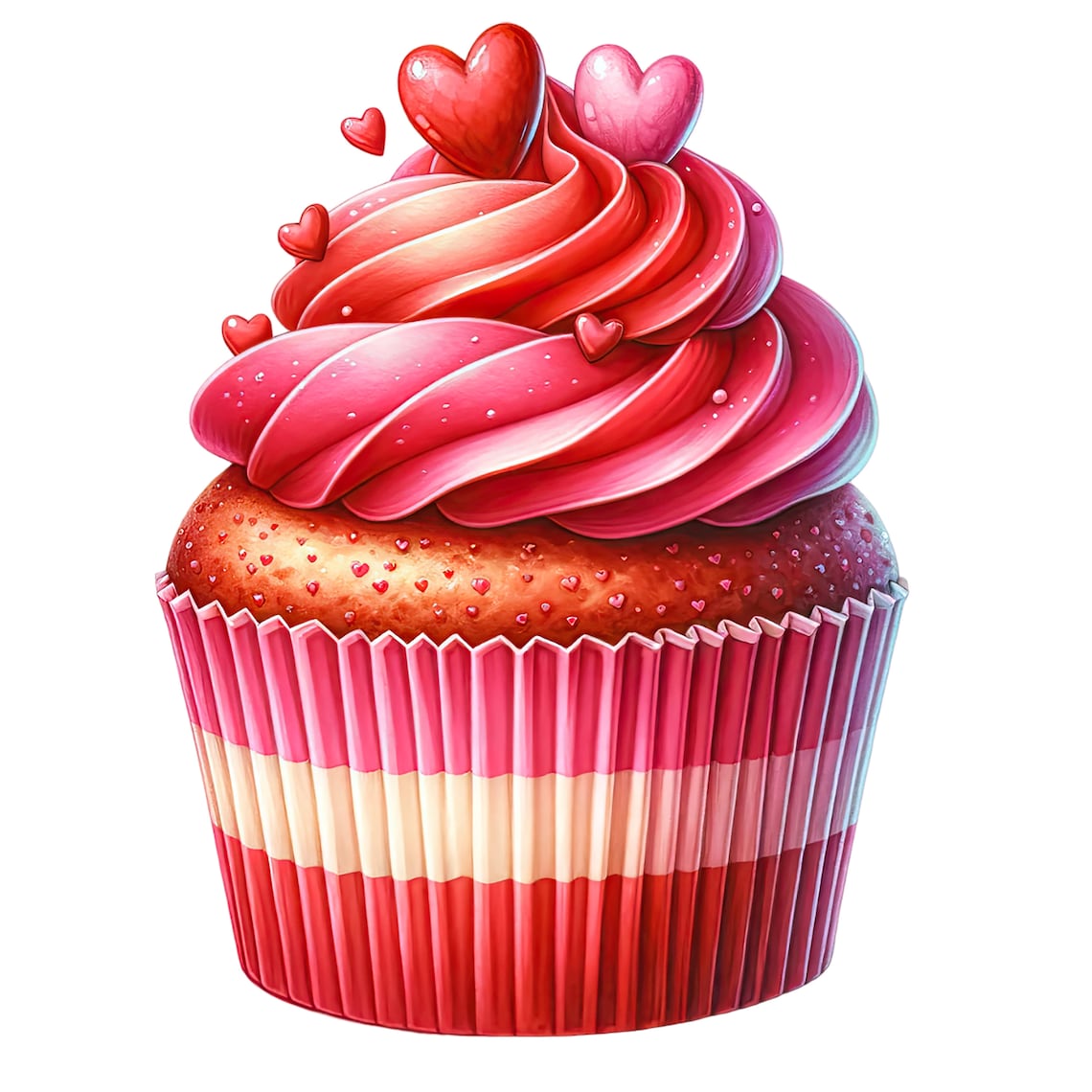 Watercolor Valentines Cupcakes Clipart, Valentine Cupcake Clipart ...