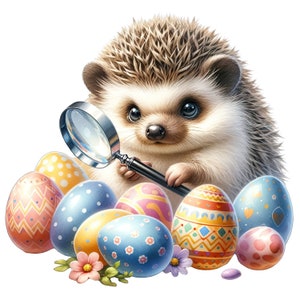 Easter Hedgehog Clipart, Hedgehog Easter Eggs, Spring Hedgehog Clipart ...