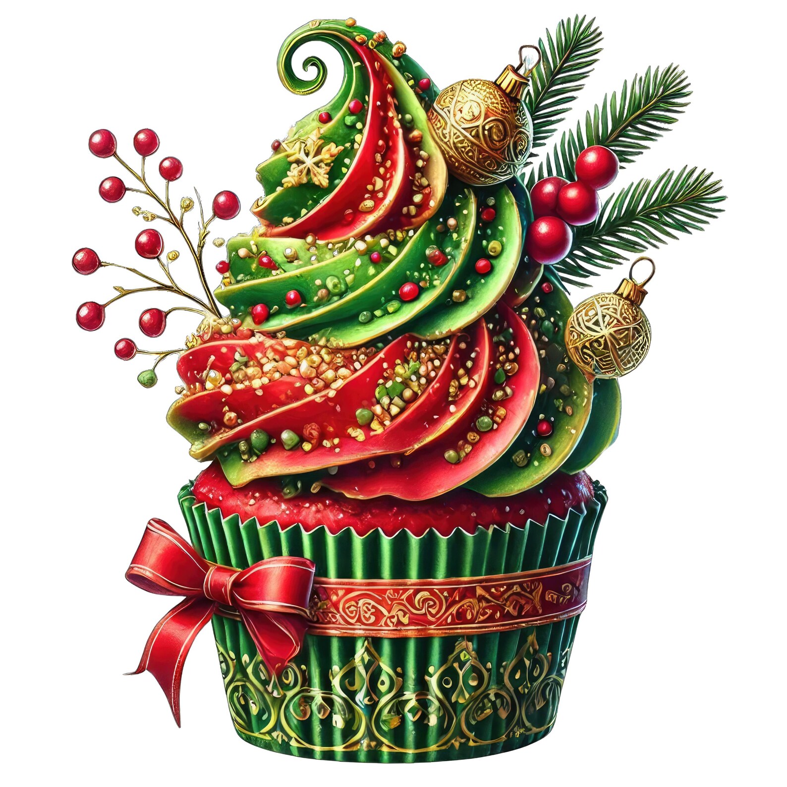 Christmas Cupcake Clipart Bundle: Holiday Treat Designs (digital ...