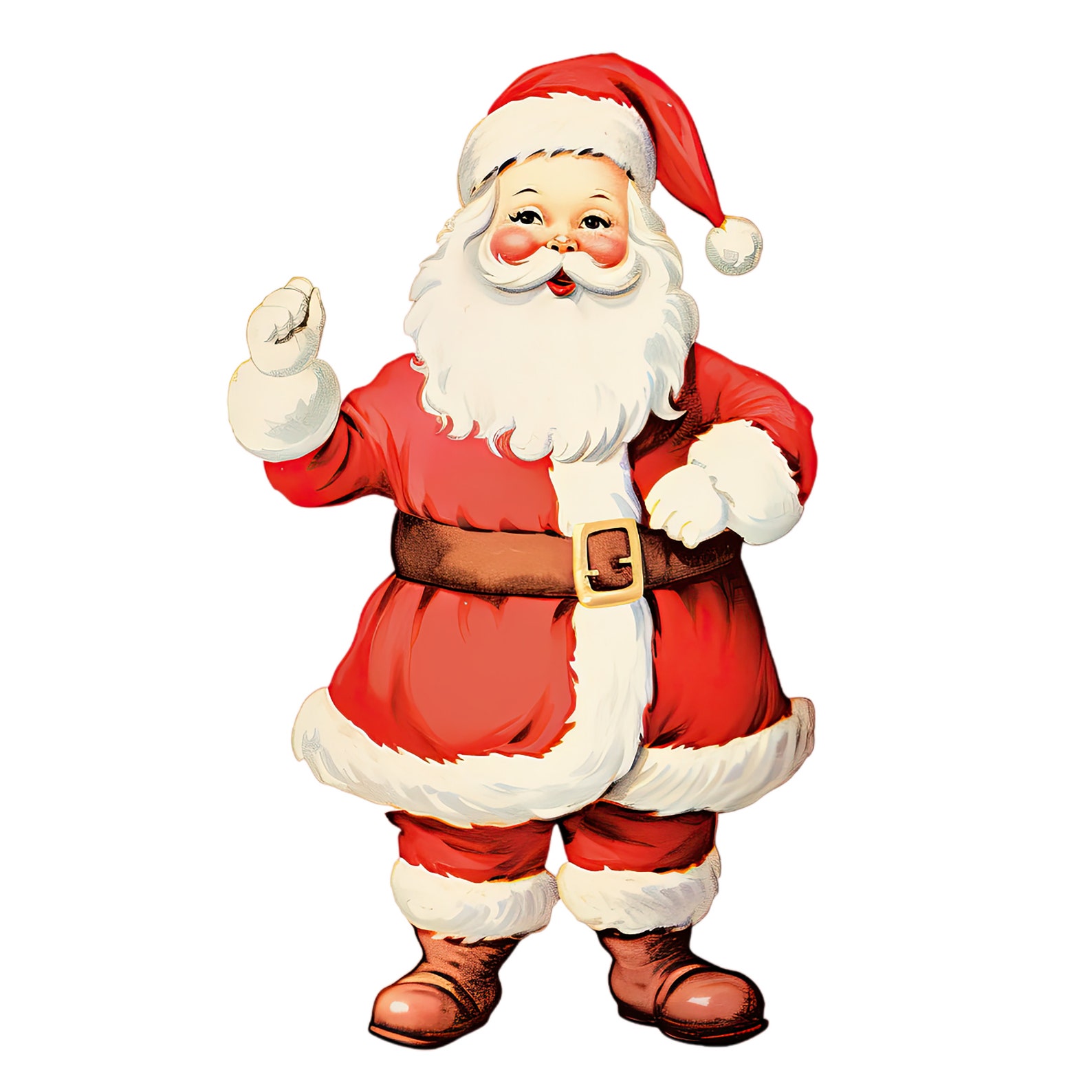 Watercolor Santa Clipart, Santa Clipart, Vintage Christmas Clipart ...