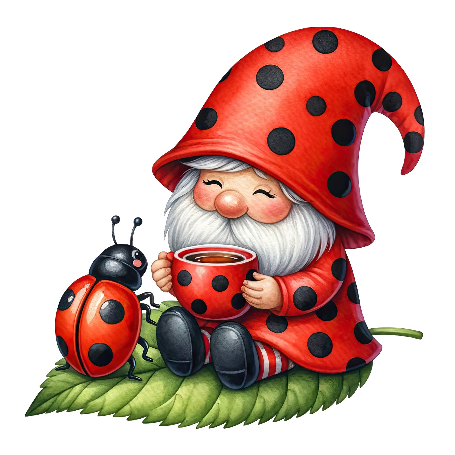 Ladybug Gnome Clipart, Spring Gnome Png, Cute Ladybug PNG, Ladybug ...