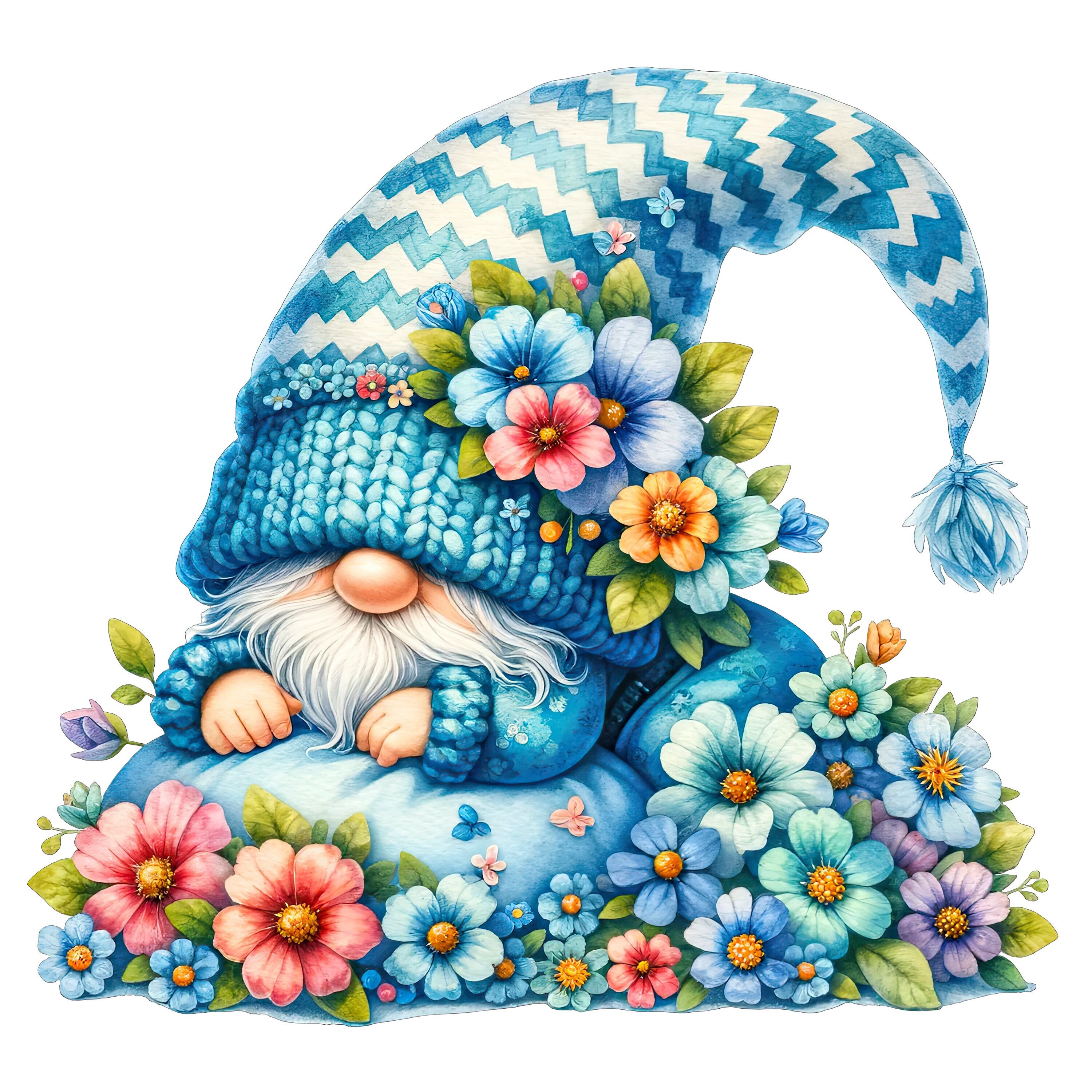 Spring Garden Gnome Clipart: Floral PNG Bundle (digital Download) - Etsy