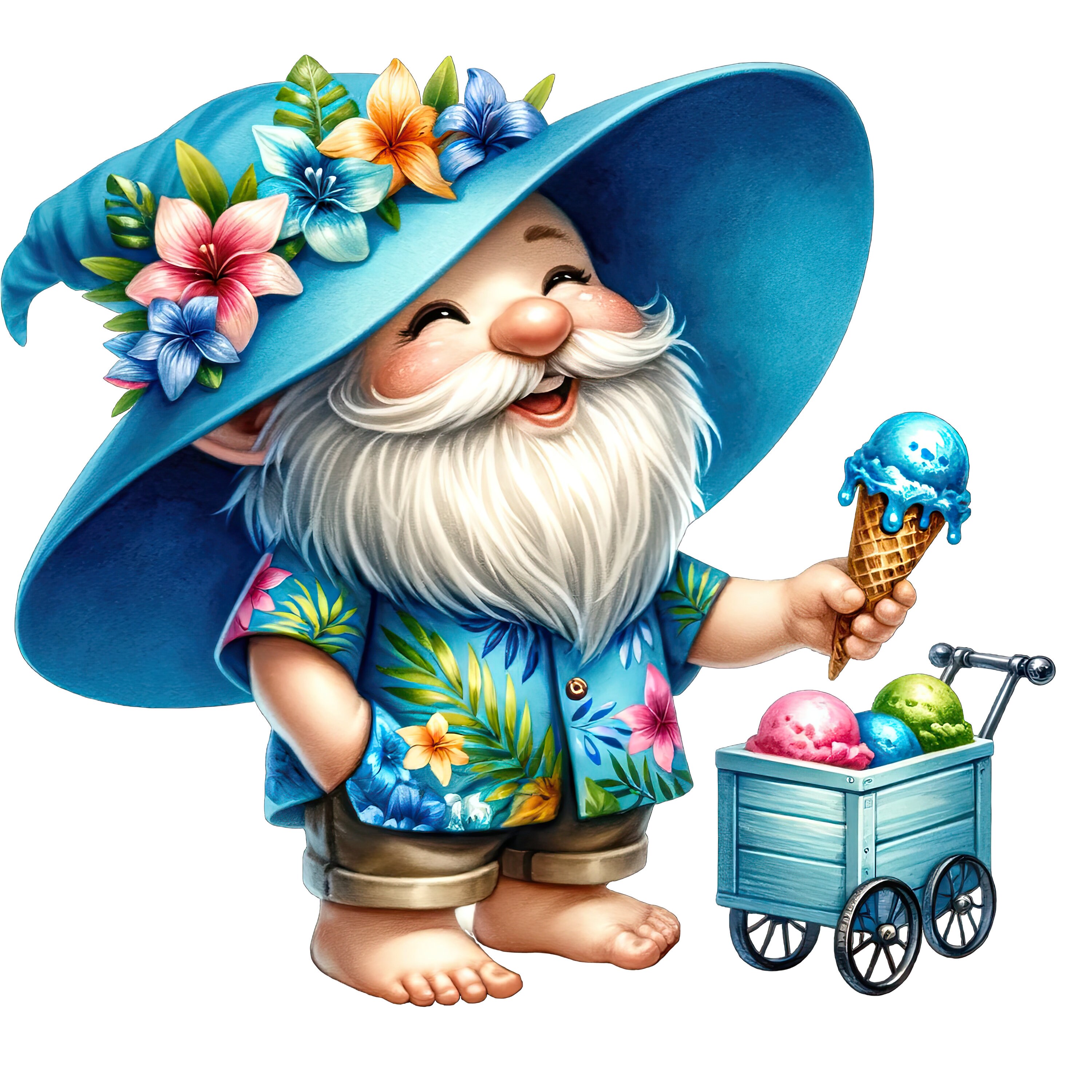 Summer Beach Gnome Clipart, Cute Gnomes Clipart, Beach Gnome Png ...