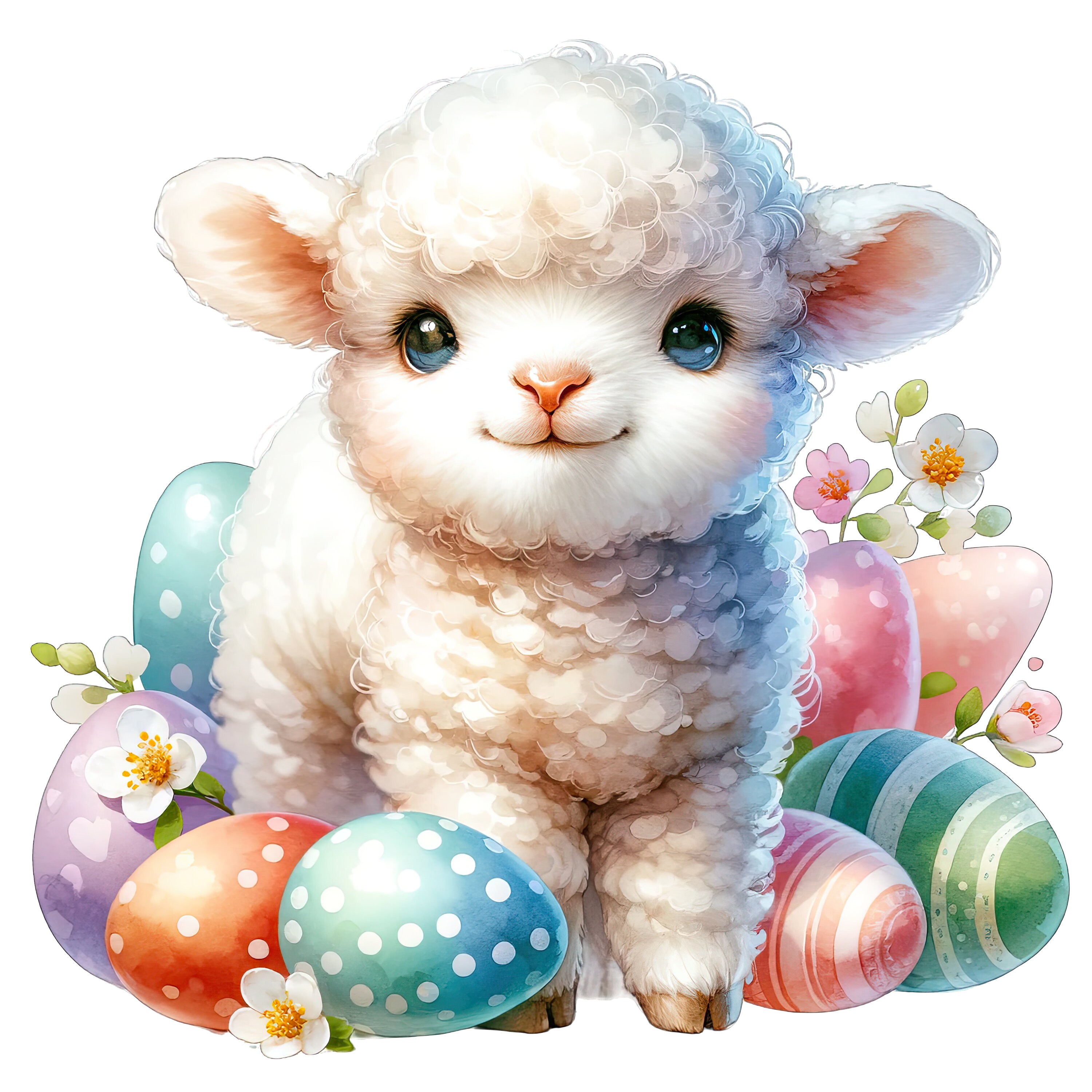 Watercolor Spring Lamb Clipart, Easter Lamb Png Graphics, Cute Lamb ...