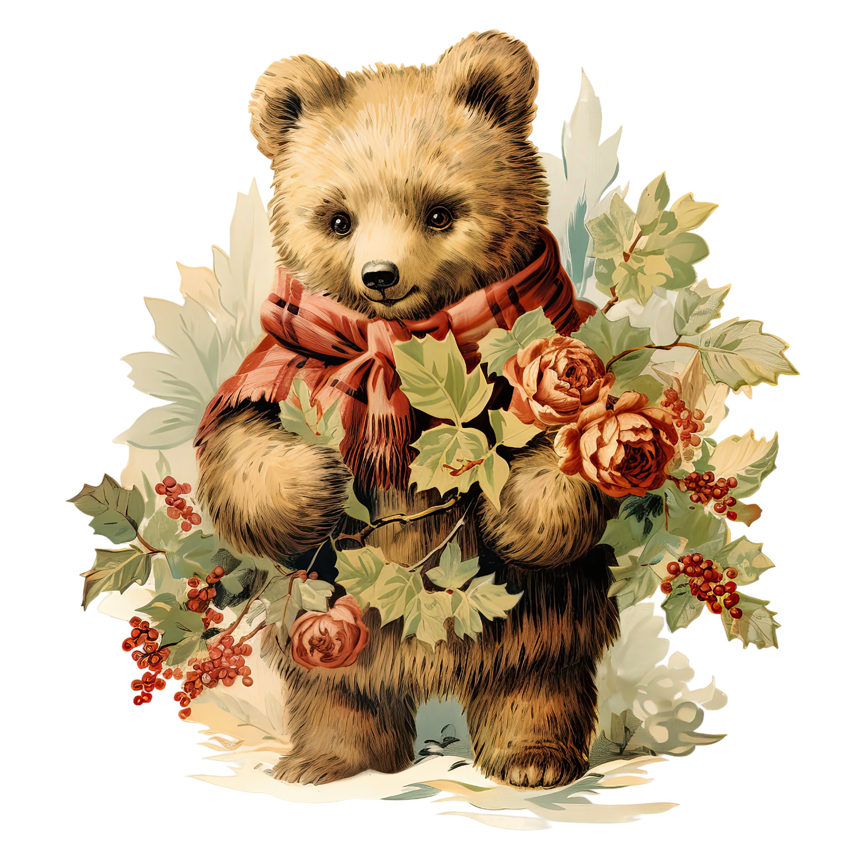 Watercolor Christmas Bear Clipart, Clipart Teddy, Christmas Bear ...