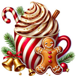 Christmas Coffee Clipart,iced Coffee Png,chirstmas Hot Coffee,hot Drink Png,christmas Drink,hot ...