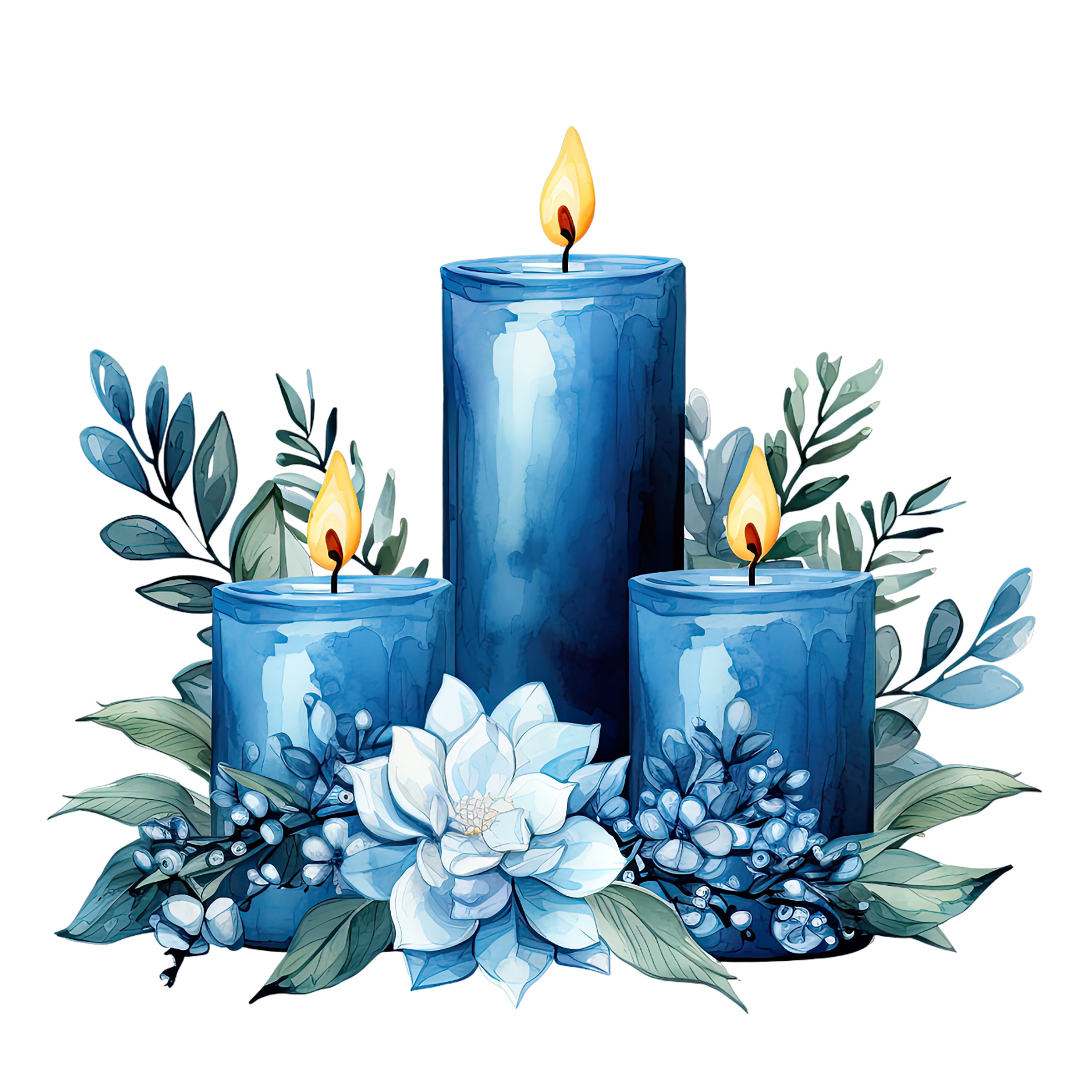 Blue Christmas Watercolor Clipart PNG, Blue Christmas Clipart, Xmas ...