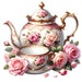 Vintage Pink Rose Teacup Clipart: Tea Party PNG Set (digital Download ...