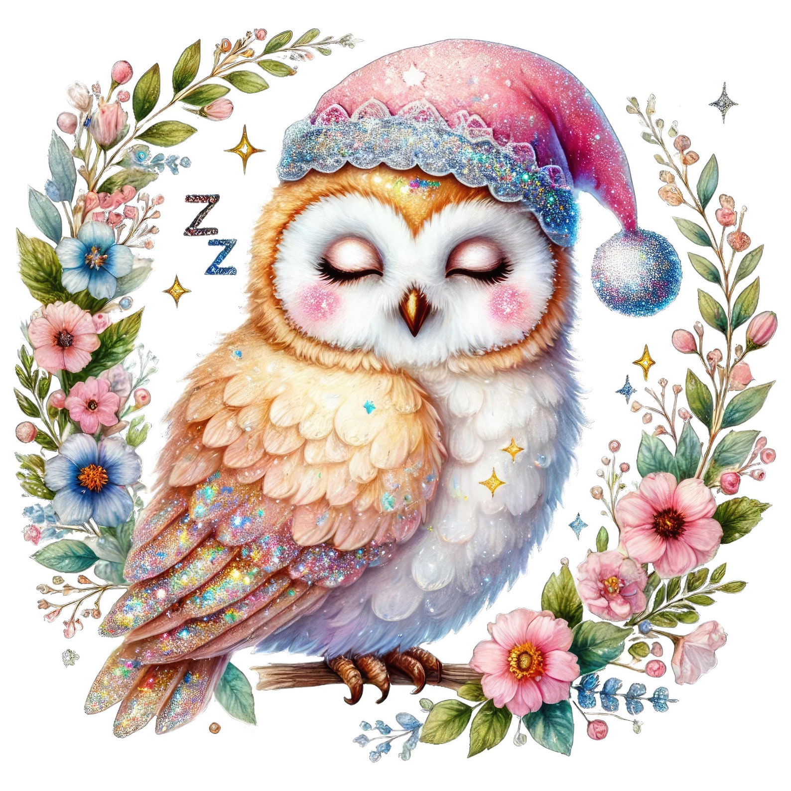 Sleepy Owl Clipart, Cute Owl Clipart, Watercolour Owl Clipart, Owls ...