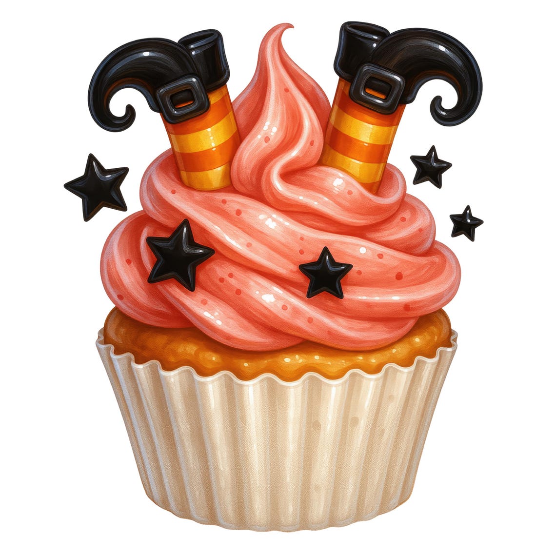 Cute Halloween Cupcake Clipart PNG Bundle, 25 Spooky Sweet Cupcakes ...