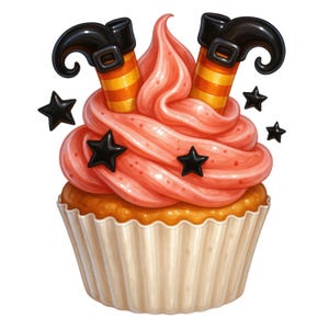 Cute Halloween Cupcake Clipart PNG Bundle, 25 Spooky Sweet Cupcakes ...