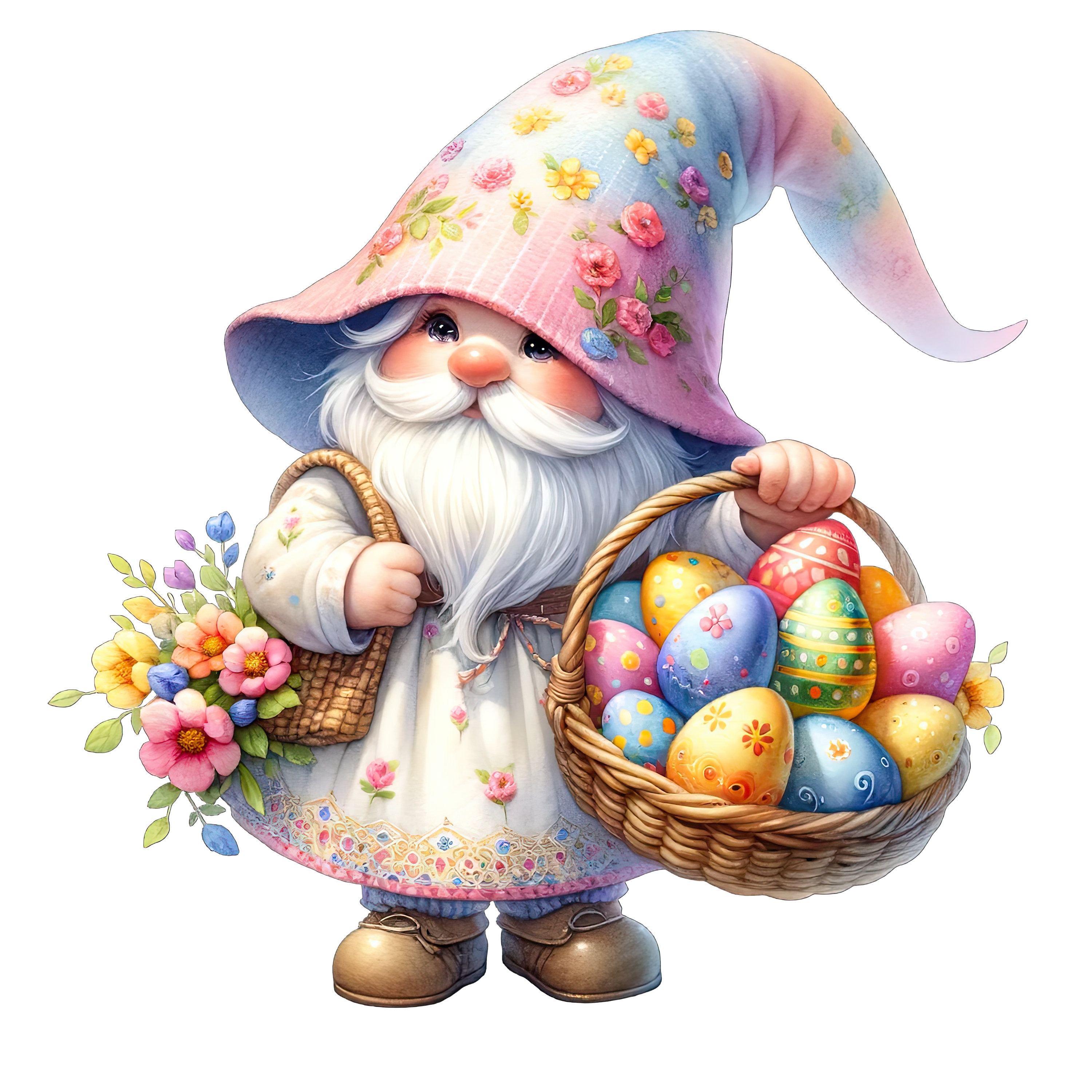 Watercolor Easter Gnome Clipart Bundle, Easter Gnome Clipart, Gnome ...