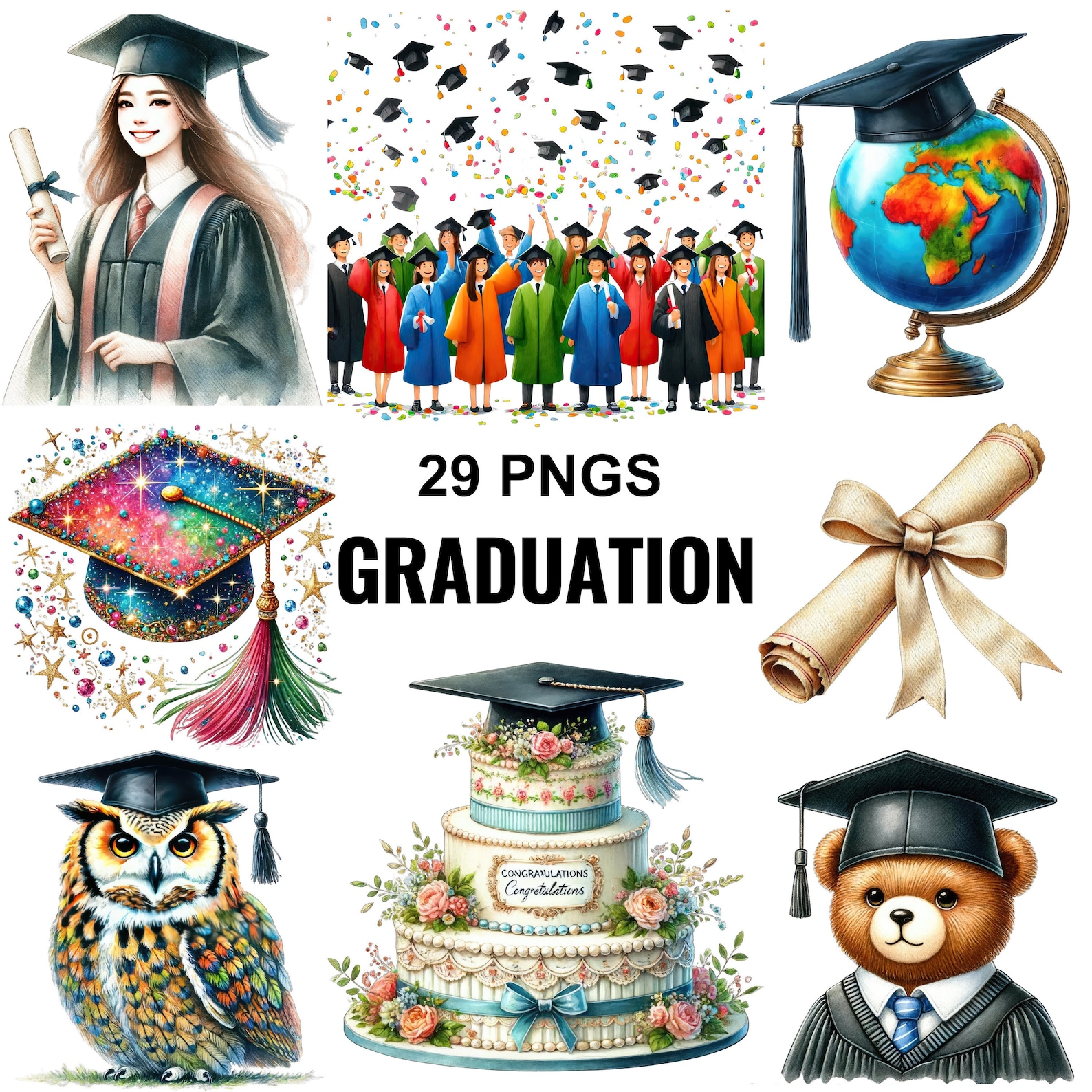 Graduation Clipart, Graduation Cap Png, Schoolmate Clipart, Students ...
