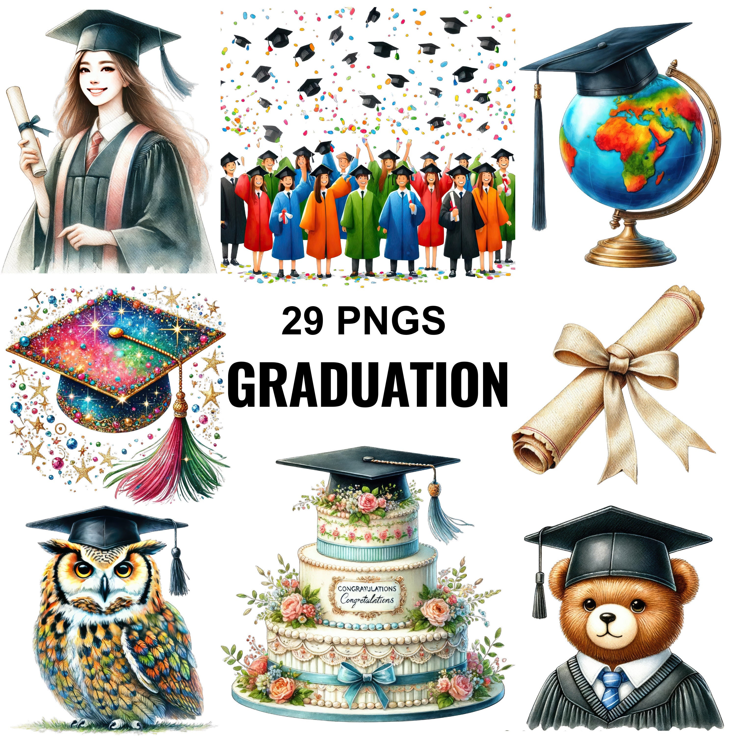 Graduation Clipart, Graduation Cap Png, Schoolmate Clipart, Students ...