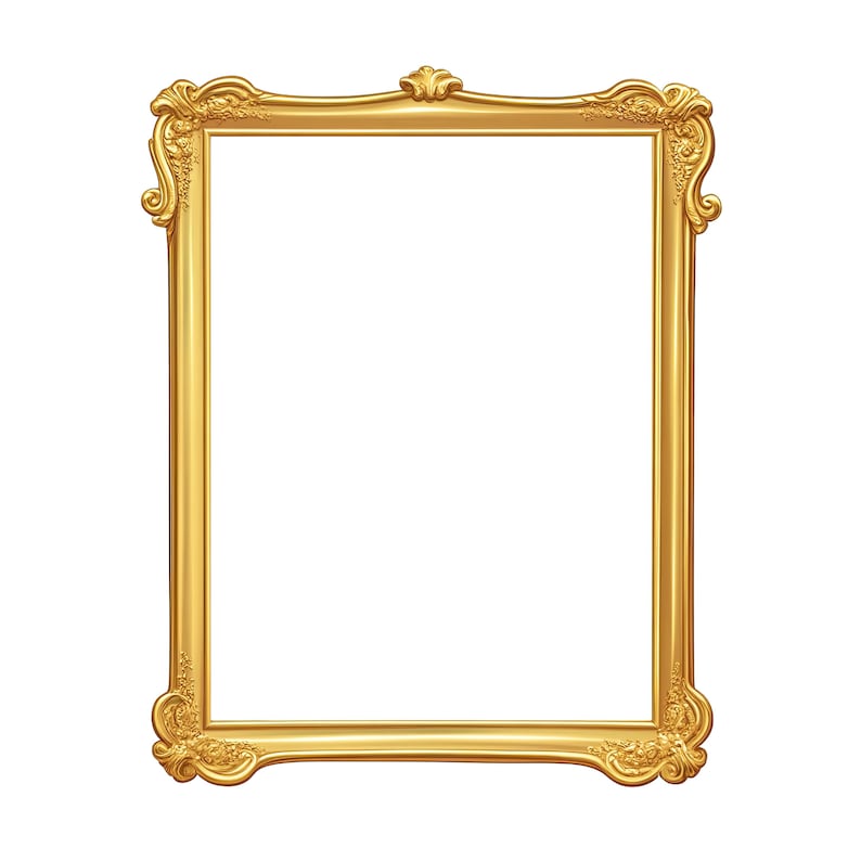 Gold Frame Clipart Bundle: Vintage Watercolor PNG Frames (digital ...