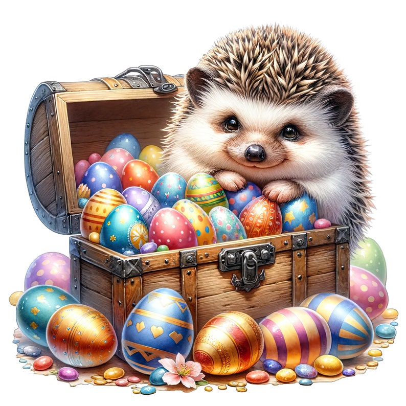 Easter Hedgehog Clipart, Hedgehog Easter Eggs, Spring Hedgehog Clipart ...
