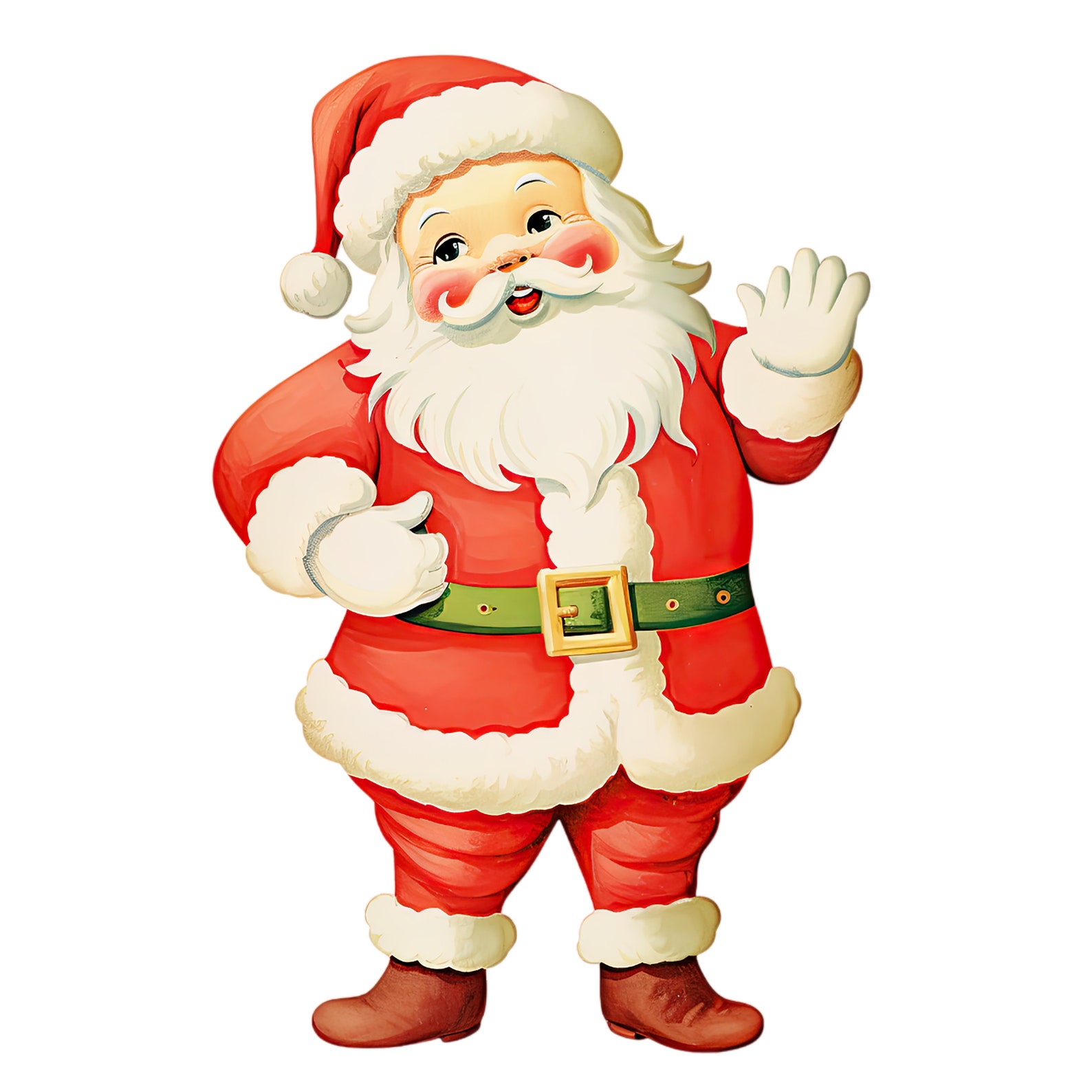 Watercolor Santa Clipart, Santa Clipart, Vintage Christmas Clipart ...