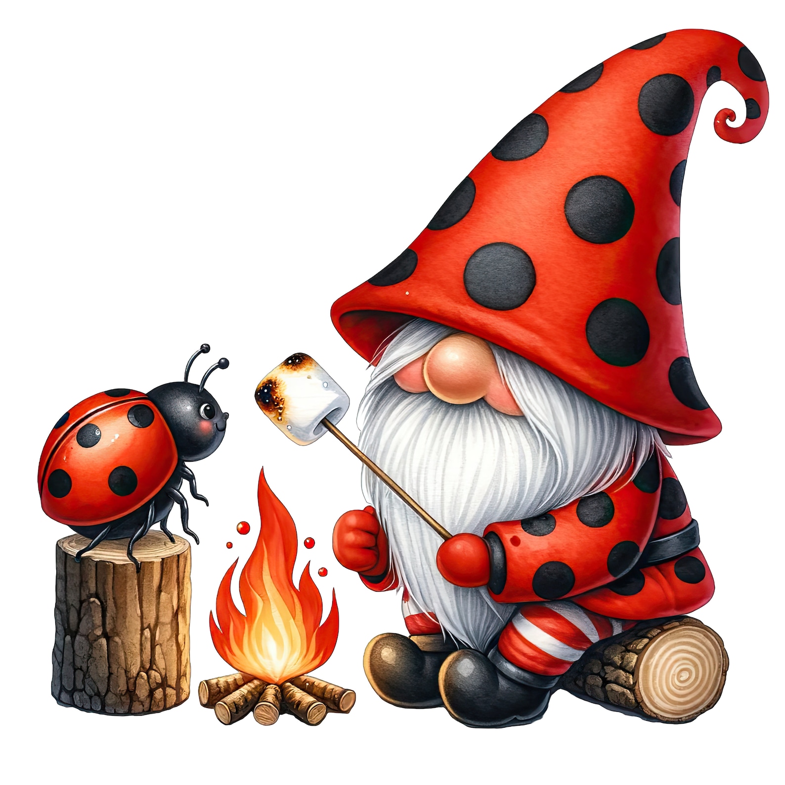 Ladybug Gnome Clipart, Spring Gnome Png, Cute Ladybug PNG, Ladybug ...