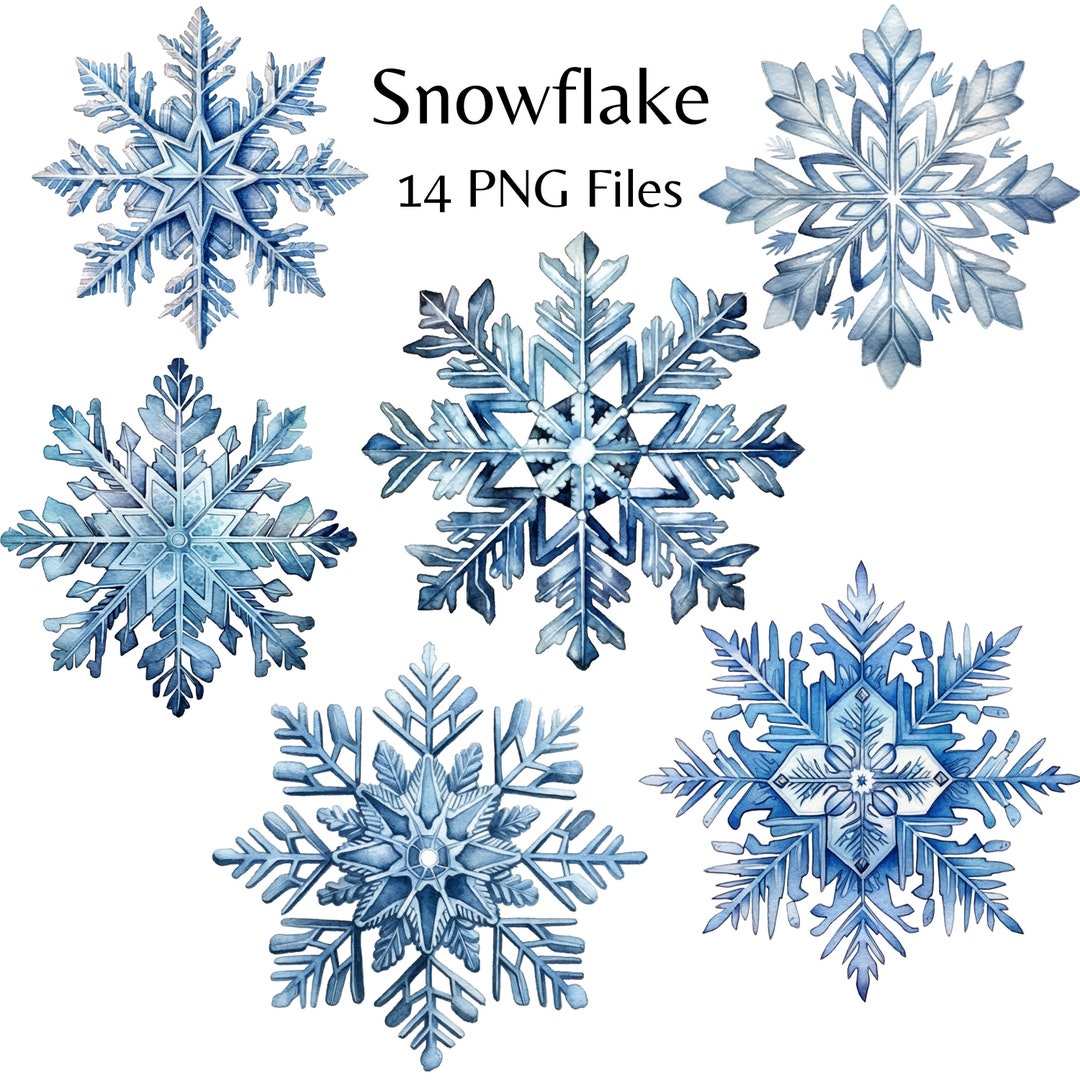 Watercolor Snowflake Clipart, Winter Clipart, Winter Snowflake Png ...