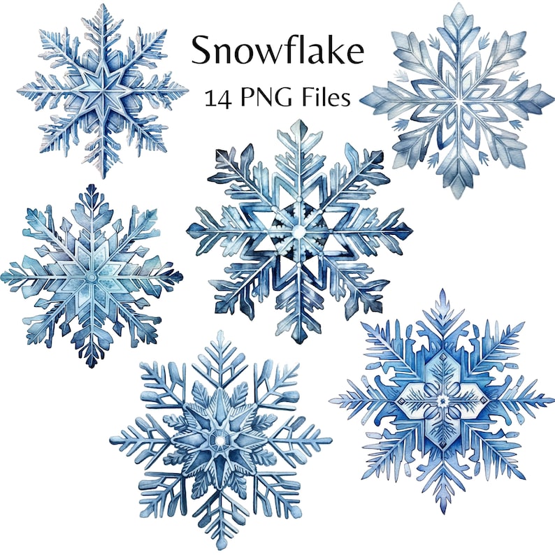 Watercolor Snowflake Clipart, Winter Clipart, Winter Snowflake Png ...
