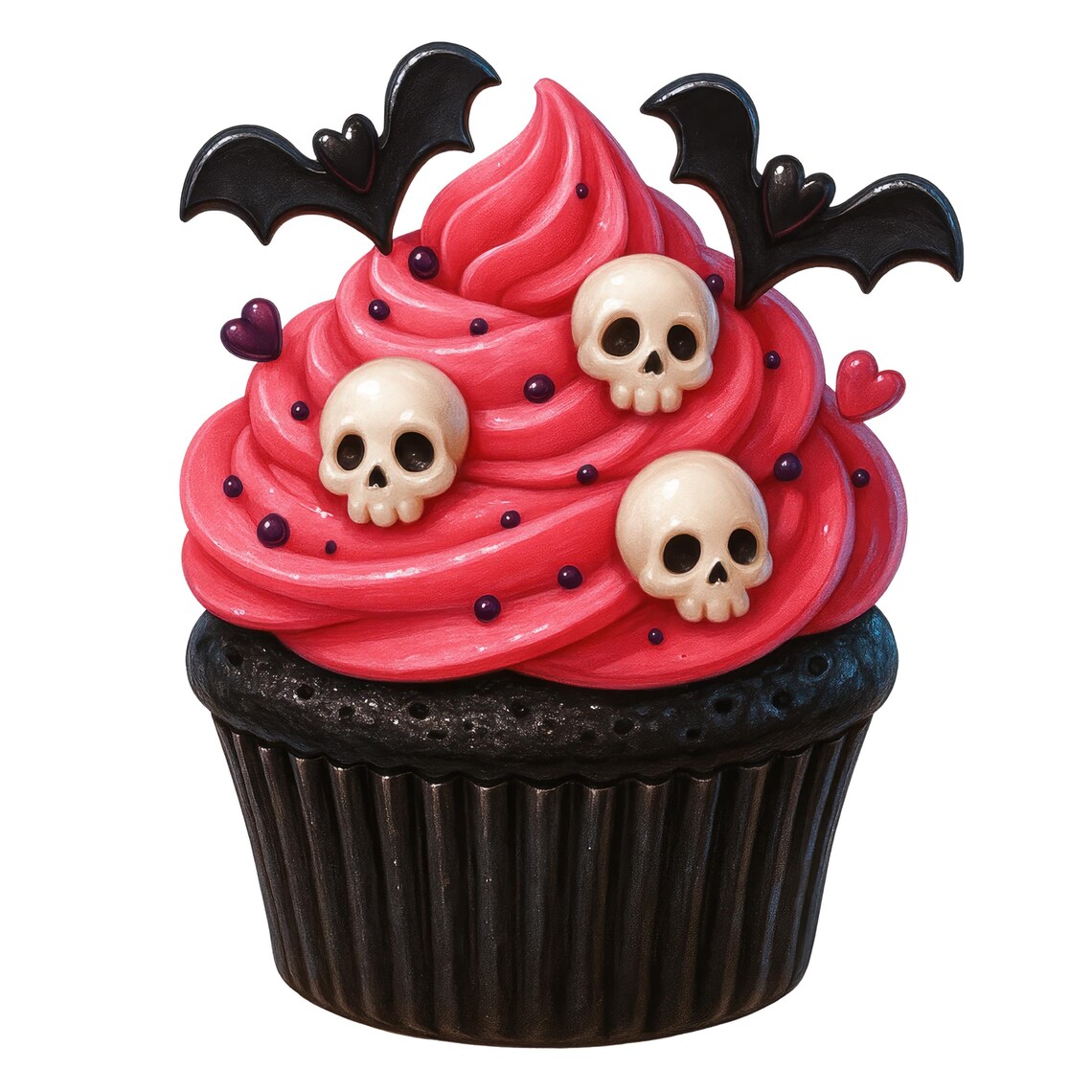Cute Halloween Cupcake Clipart PNG Bundle, 25 Spooky Sweet Cupcakes ...
